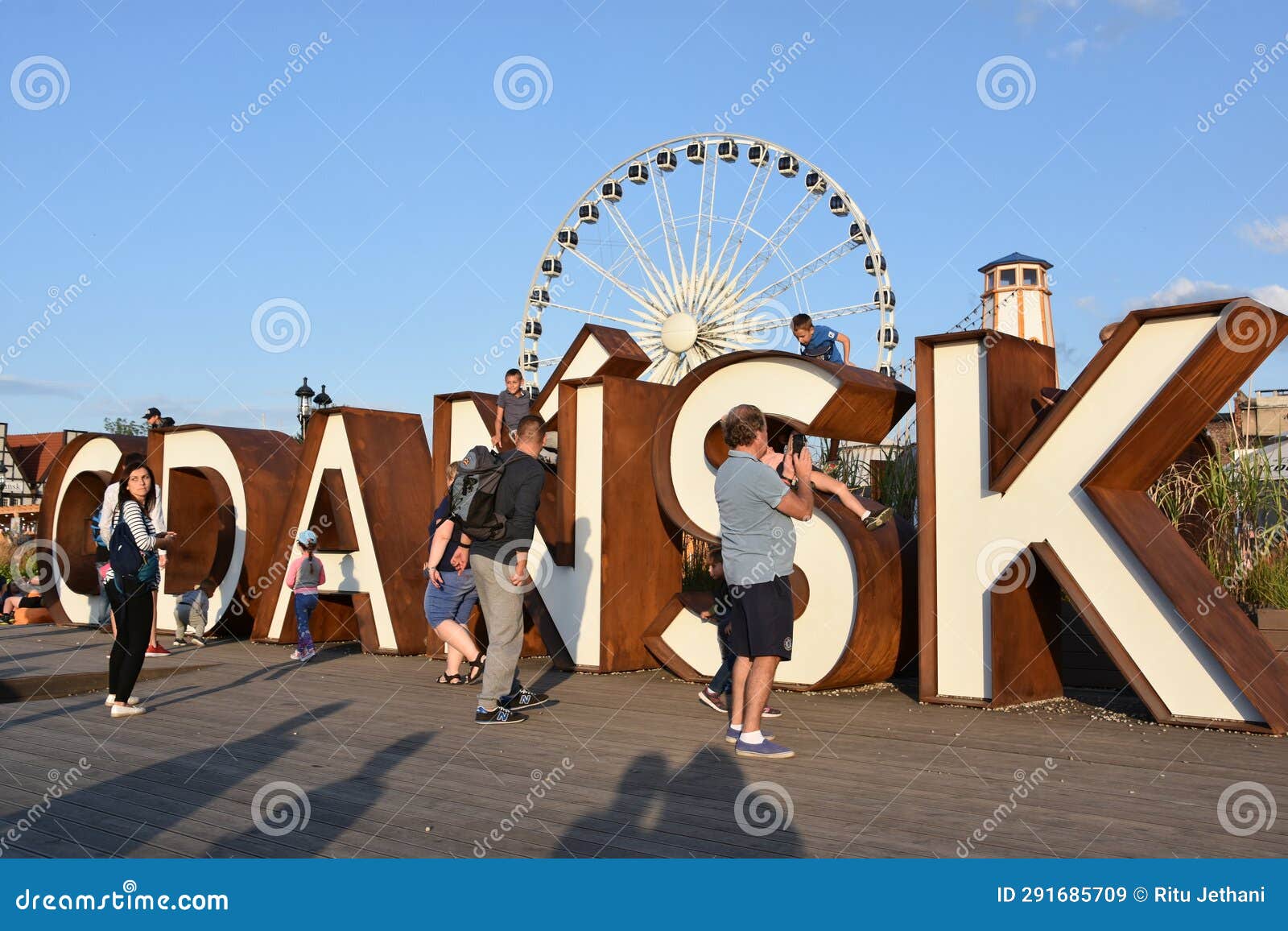 Gdansk Sign in Old Town in Gdansk, Poland Editorial Stock Image - Image ...