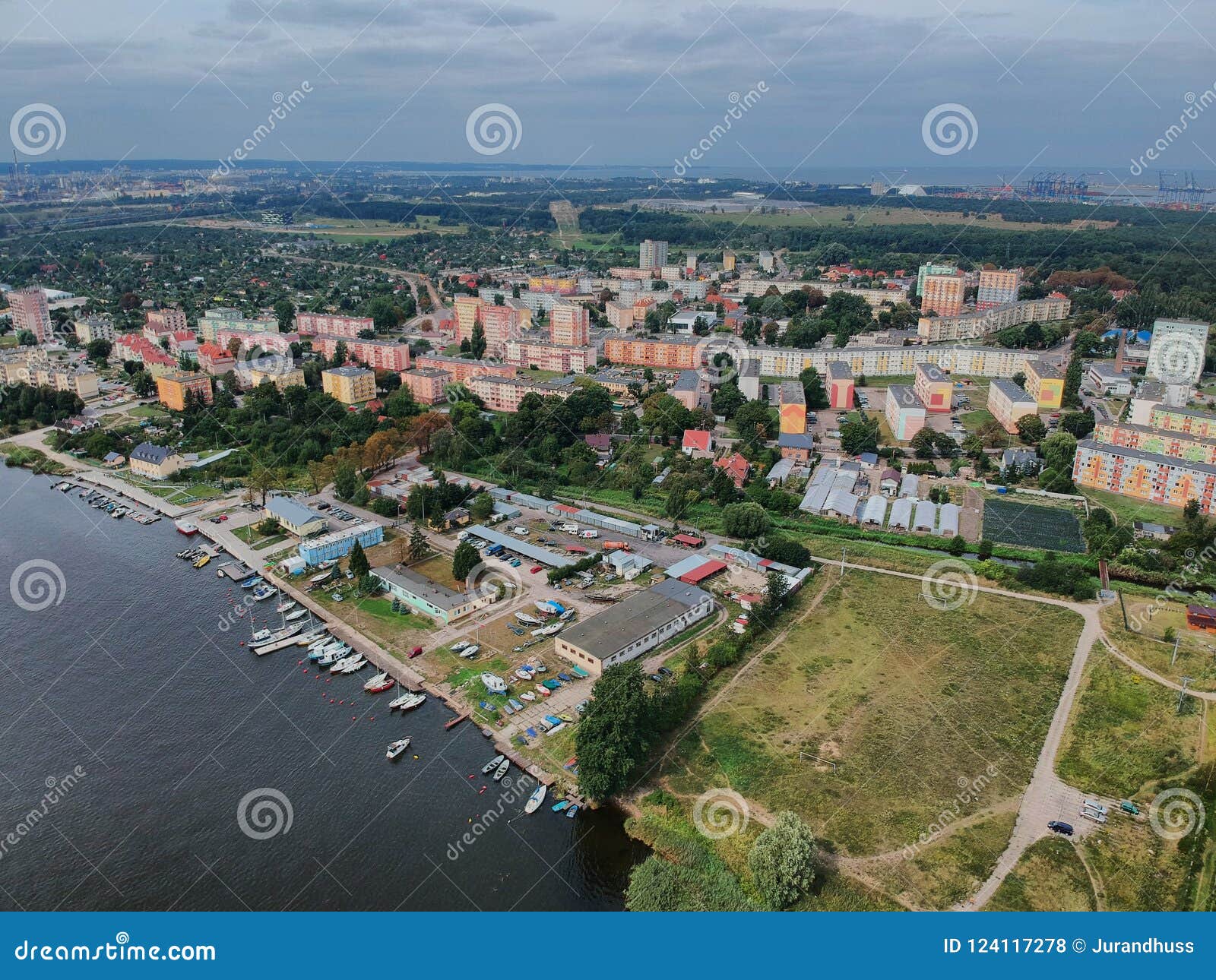 Gdansk Stogi stock photo. Image of aerialview, gdanskport - 124117278