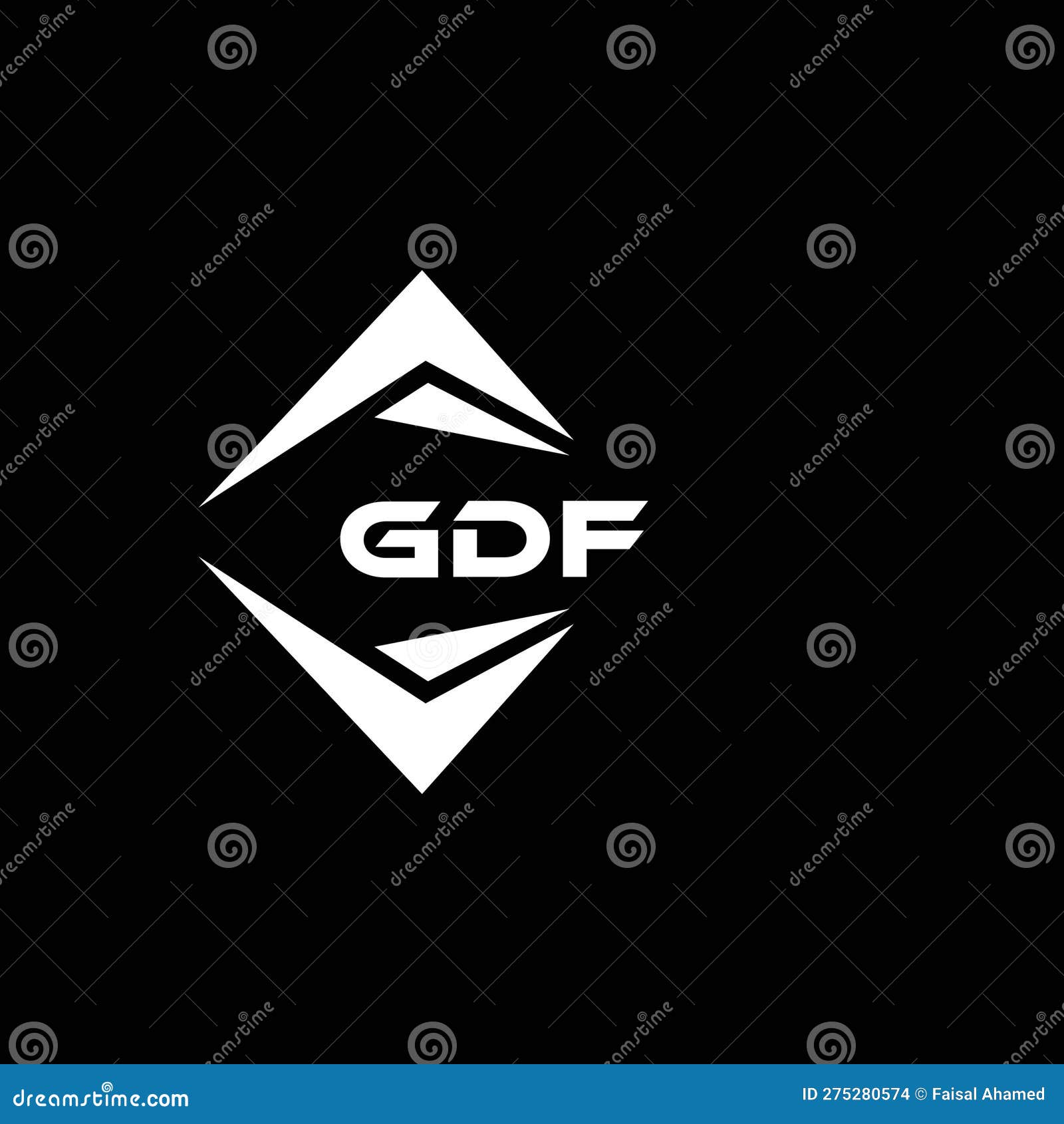 GDF Abstract Technology Logo Design on Black Background. GDF Creative ...