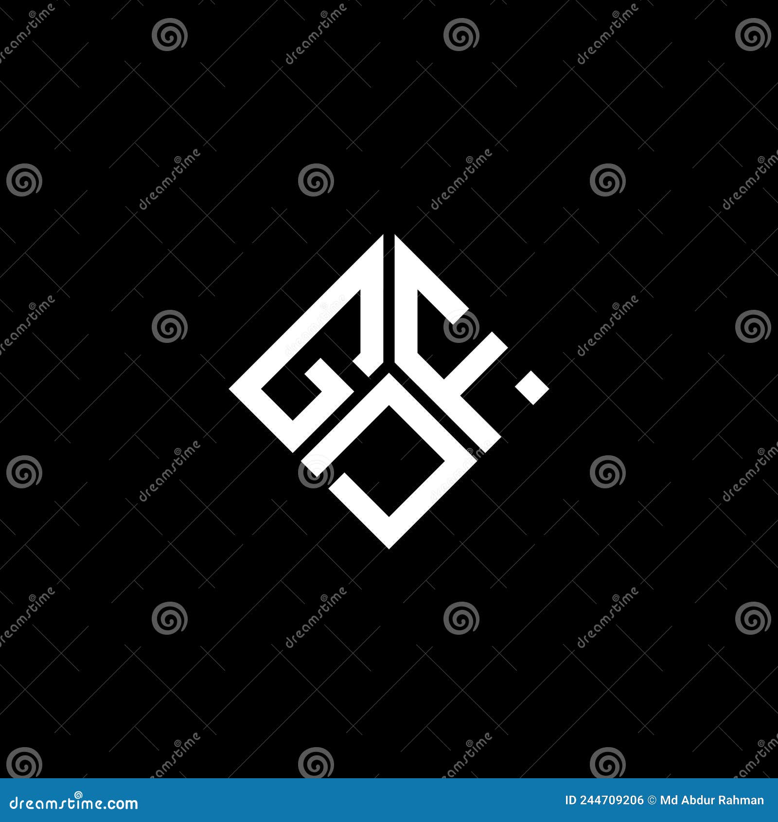 GDF Letter Logo Design on Black Background. GDF Creative Initials ...