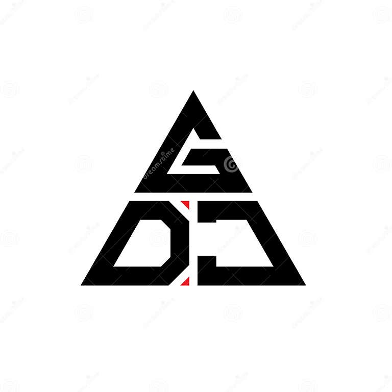 GDJ Triangle Letter Logo Design with Triangle Shape. GDJ Triangle Logo ...