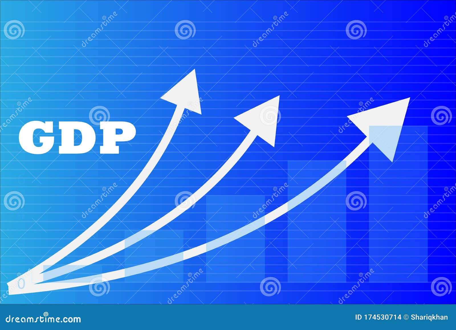 GDP Gross Domestic Product Economy Growth Background with Charts Stock ...
