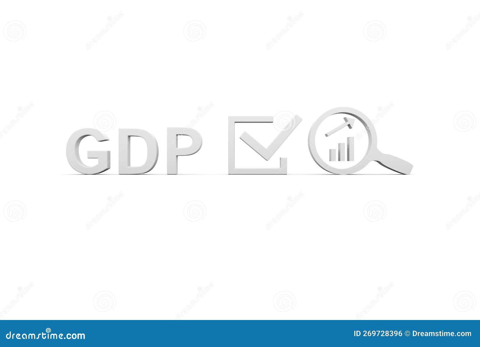 GDP Concept White Background 3d Stock Illustration - Illustration of ...