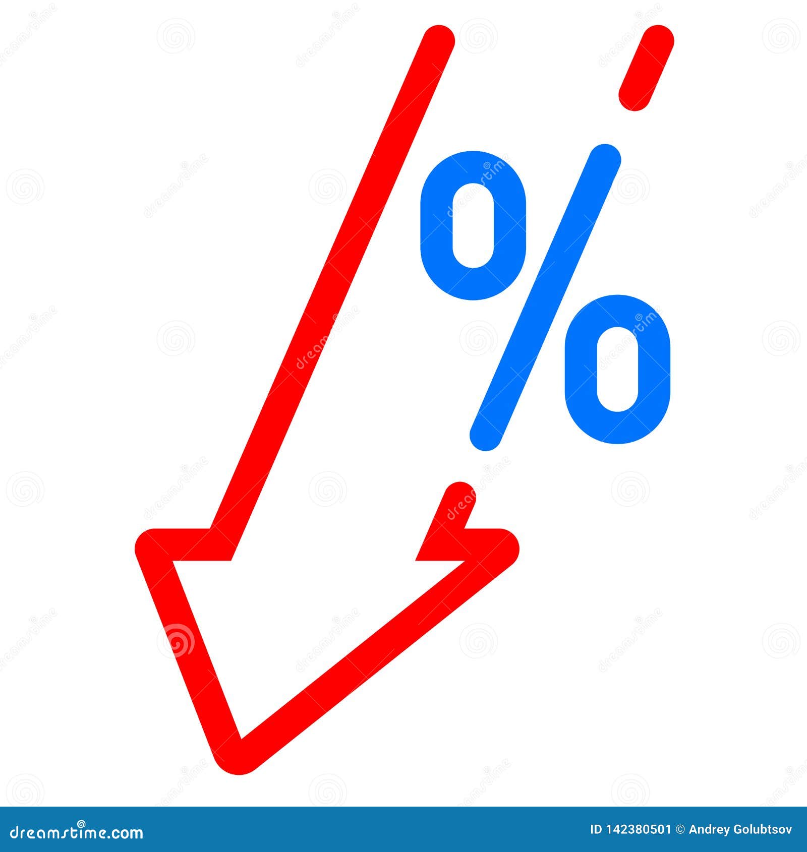 GDP Decrease Fall, Red Arrow Percent Icon. Vector GDP, Investment Profit Loss Arrow Down Symbol ...