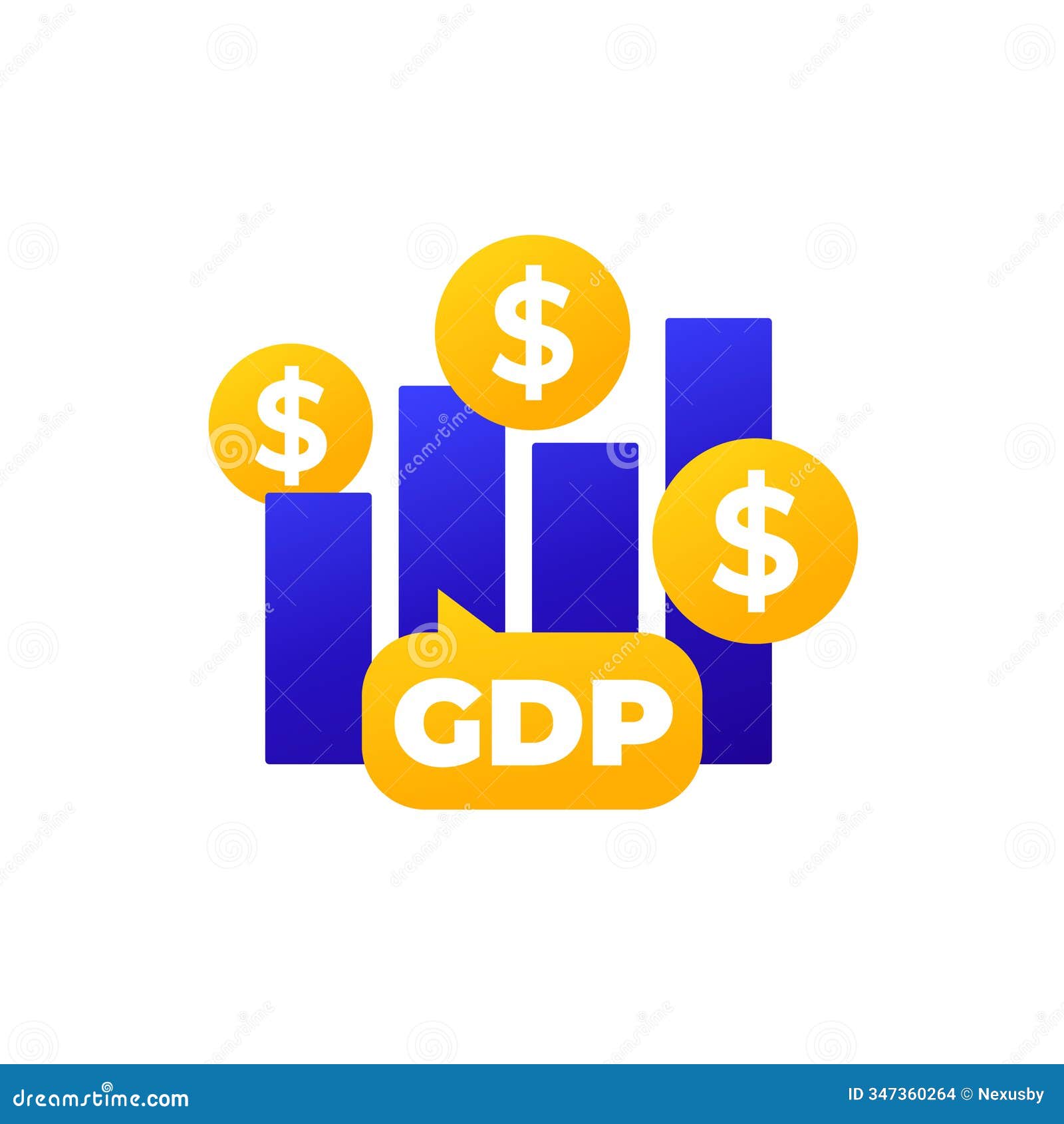 GDP Icon, Gross Domestic Product Vector Stock Illustration ...
