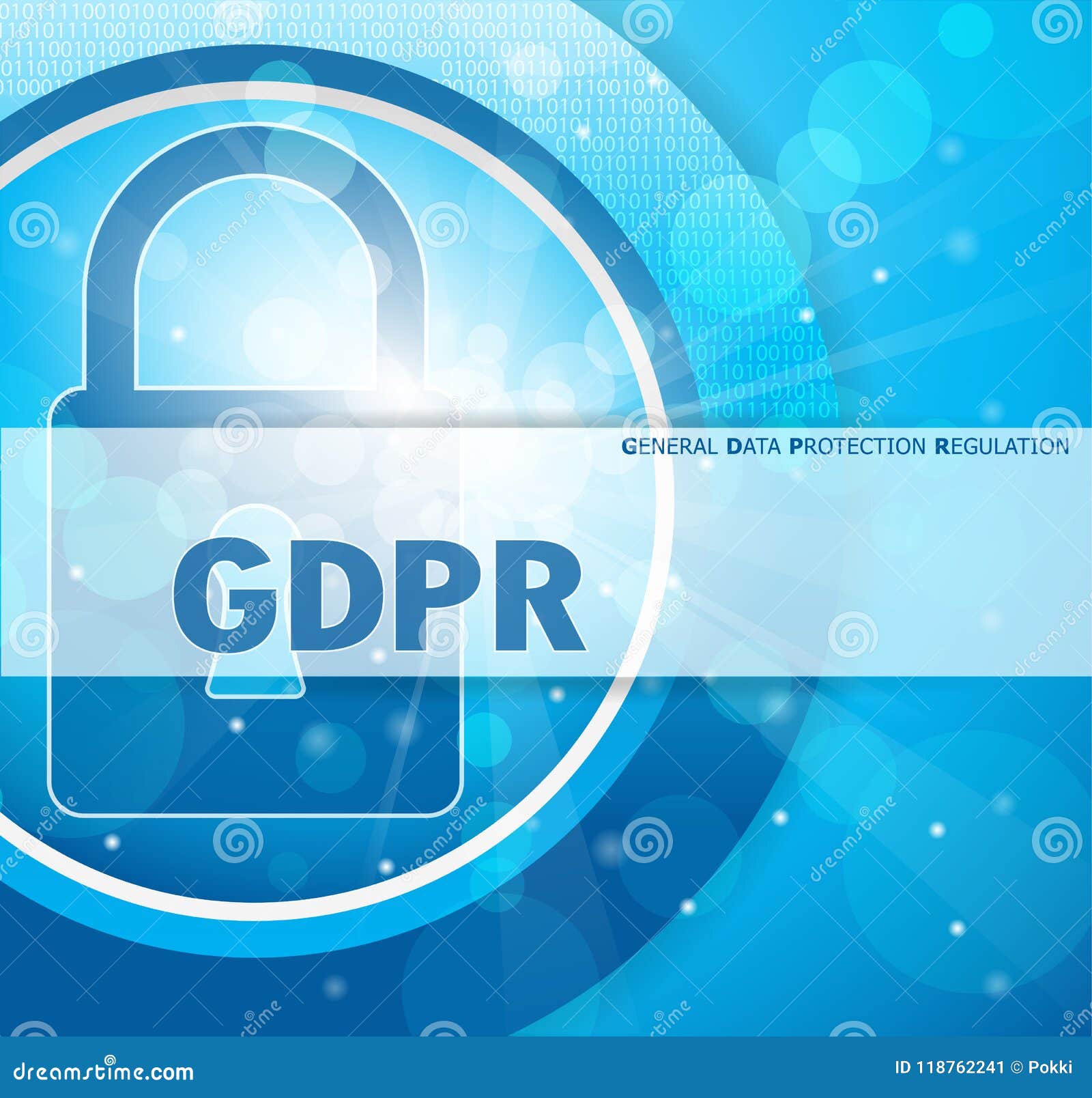 GDPR Abstract Background Template with Circles. Stock Vector ...