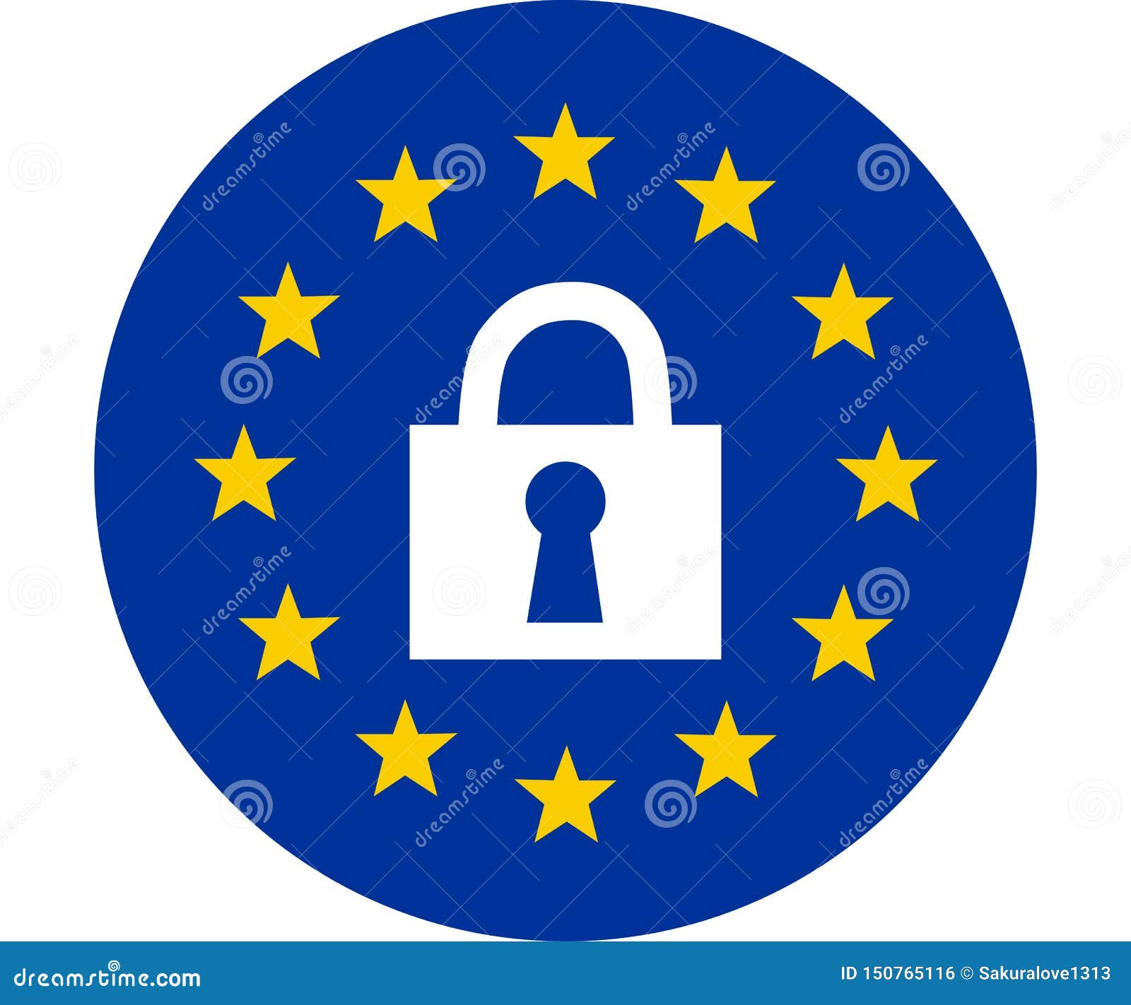 Gdpr Concept, Data Protection, Lock Locked Stock Illustration ...