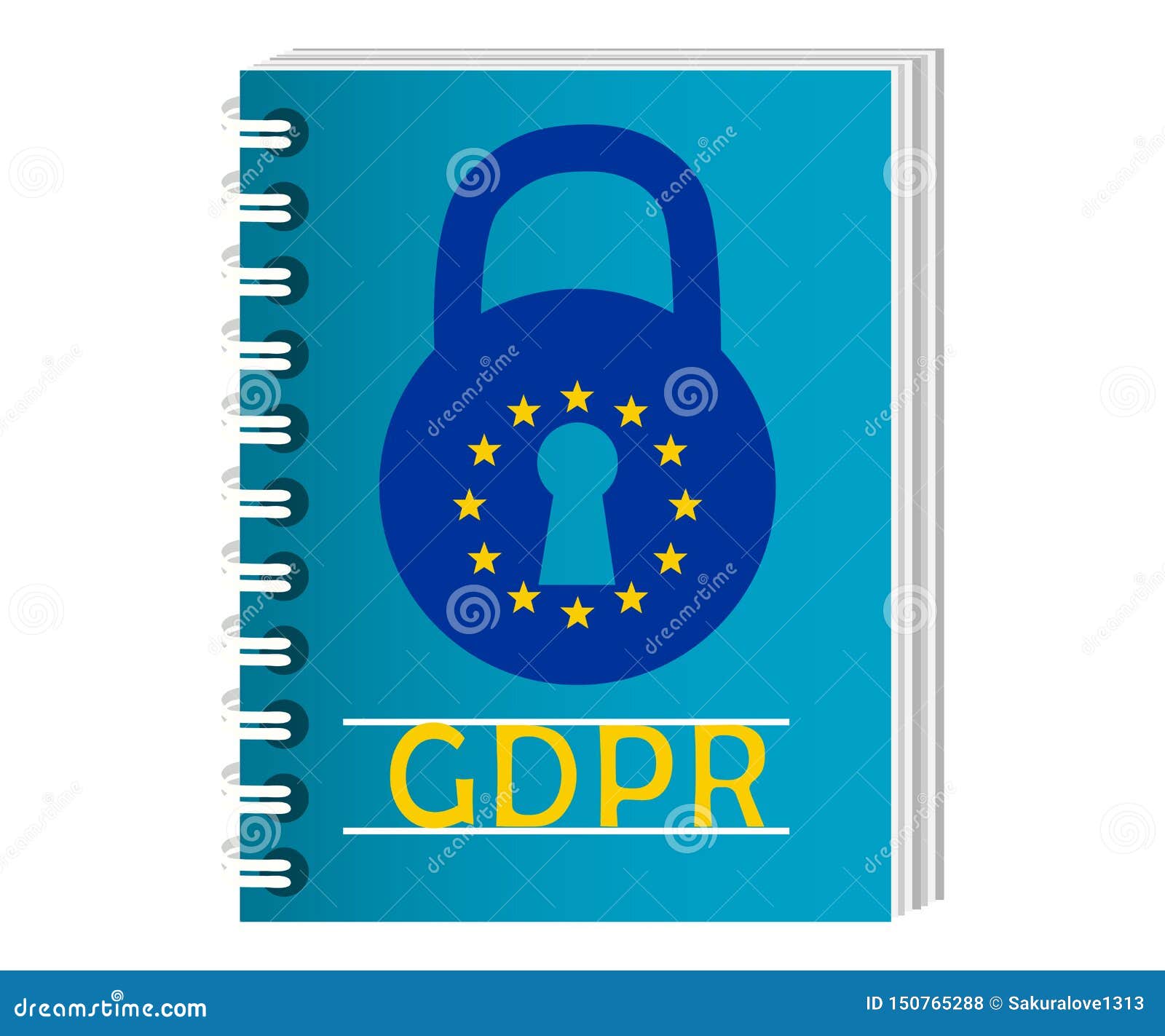 Gdpr Concept, Data Protection, Lock Locked Stock Illustration ...