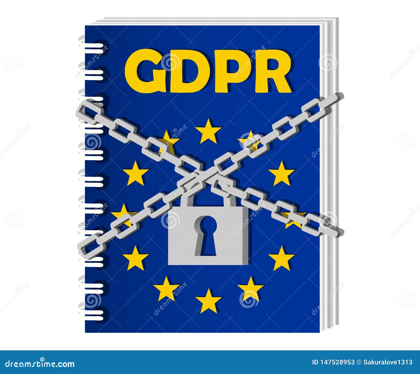 Gdpr Concept, Data Protection, Lock Locked Stock Illustration - Illustration of lock, processing ...