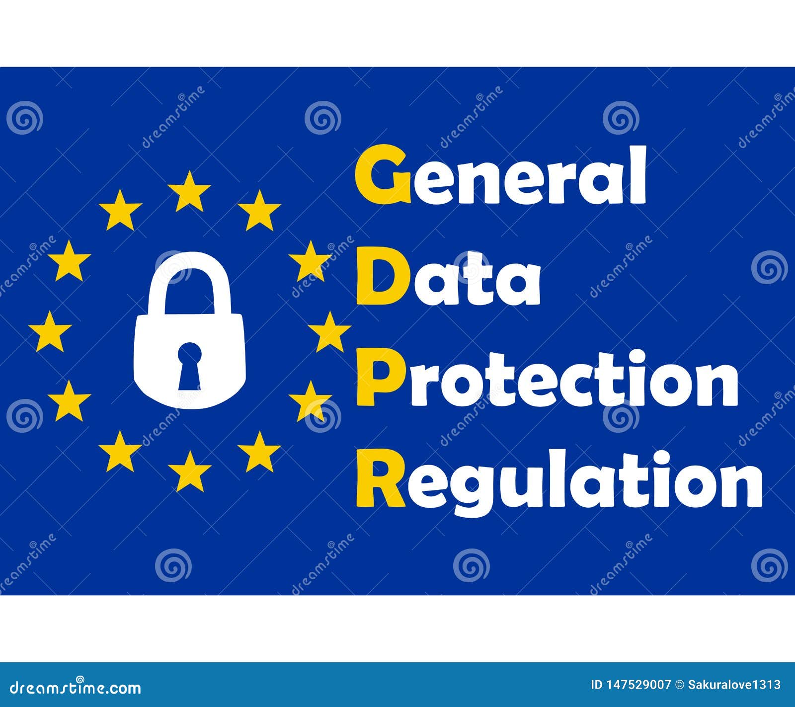 Gdpr Concept, Data Protection, Lock Locked Stock Illustration ...