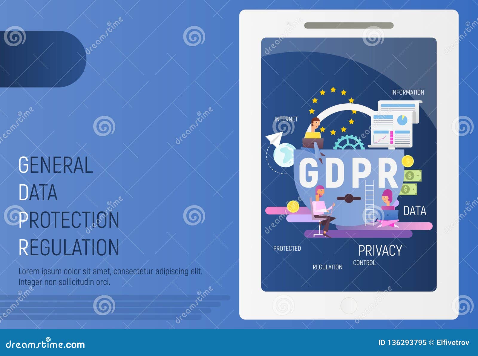 GDPR Concept Illustration. General Data Protection Regulation. The ...
