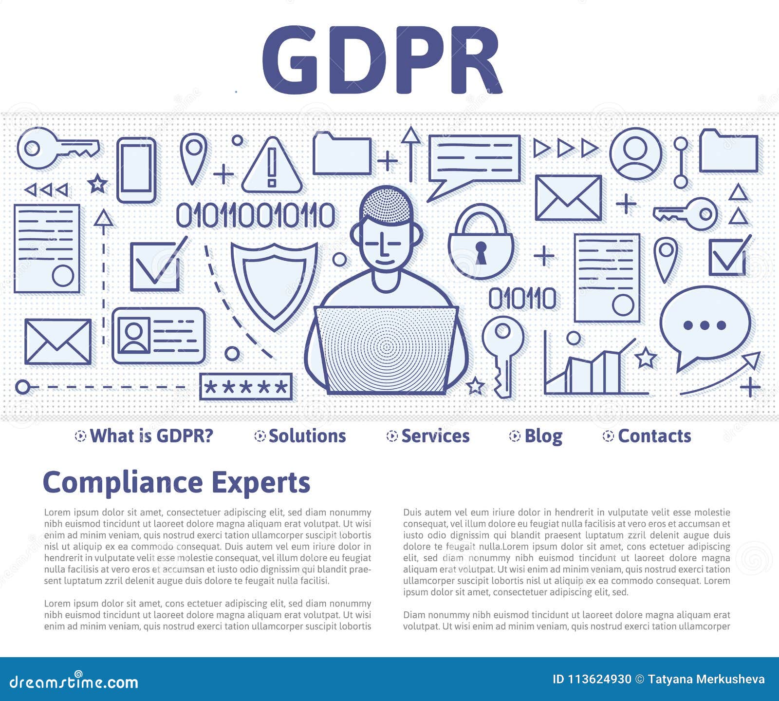 GDPR Concept Illustration. General Data Protection Regulation ...