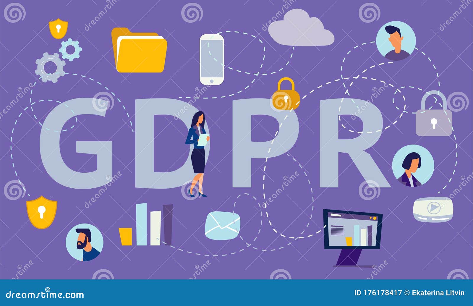 GDPR concept illustration stock vector. Illustration of gdpr - 176178417