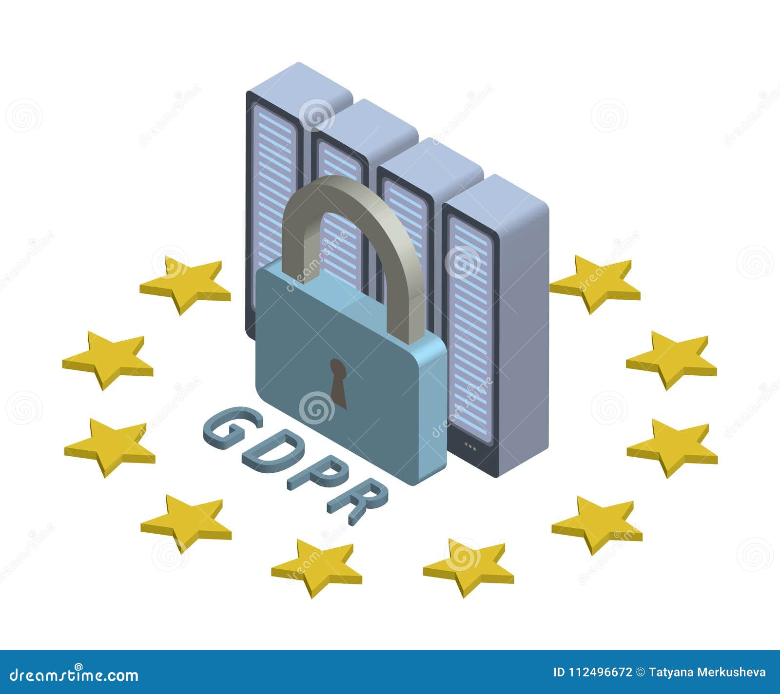 GDPR, Concept Isometric Illustration. General Data Protection ...