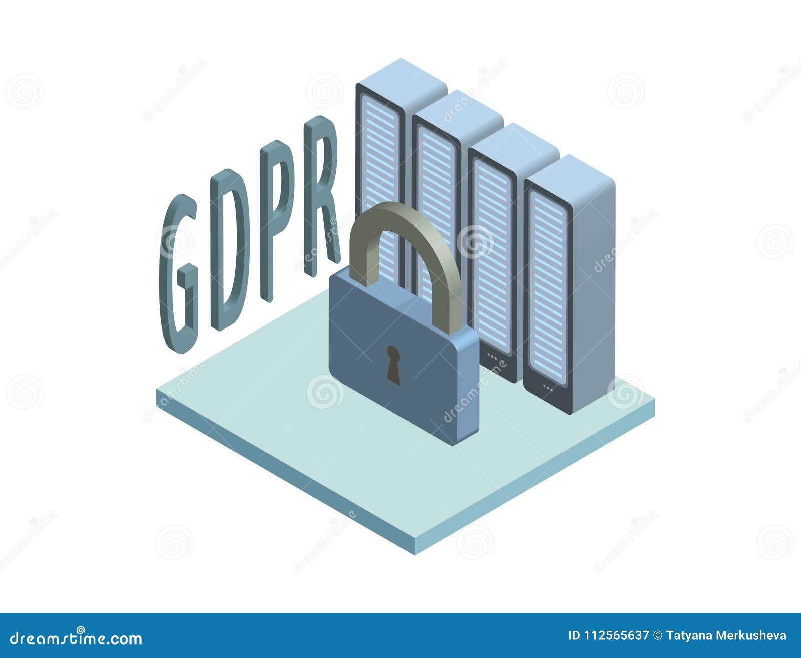 GDPR, Concept Isometric Illustration. General Data Protection ...