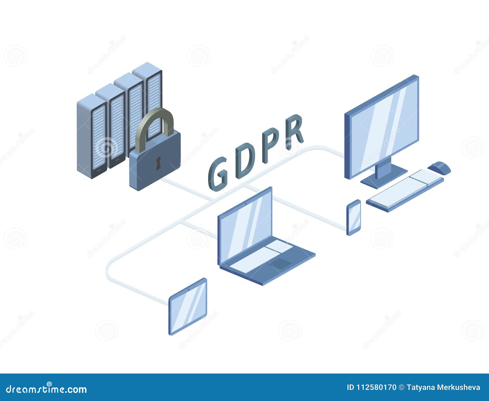 GDPR Concept Isometric Illustration. General Data Protection Regulation ...