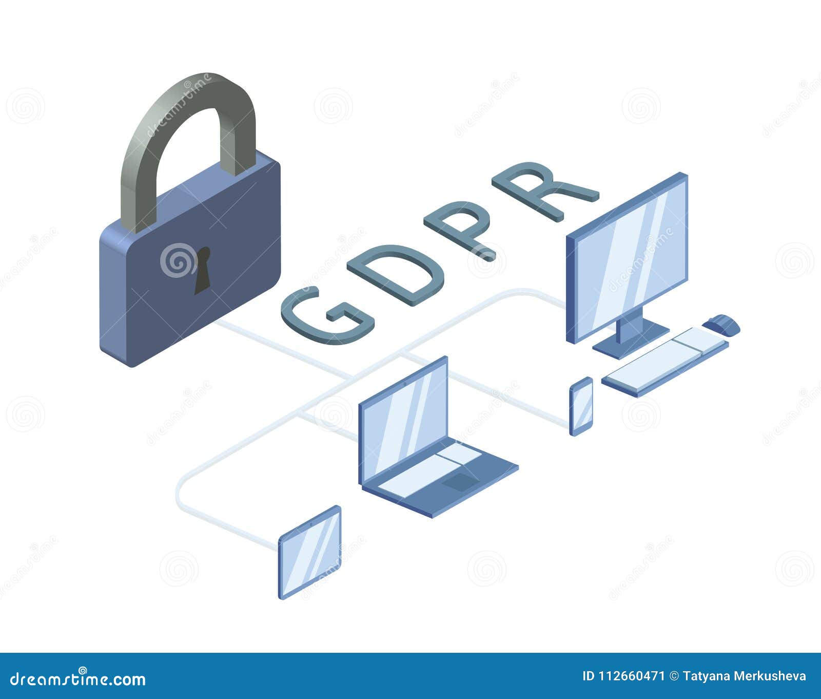GDPR Concept Isometric Illustration. General Data Protection Regulation ...