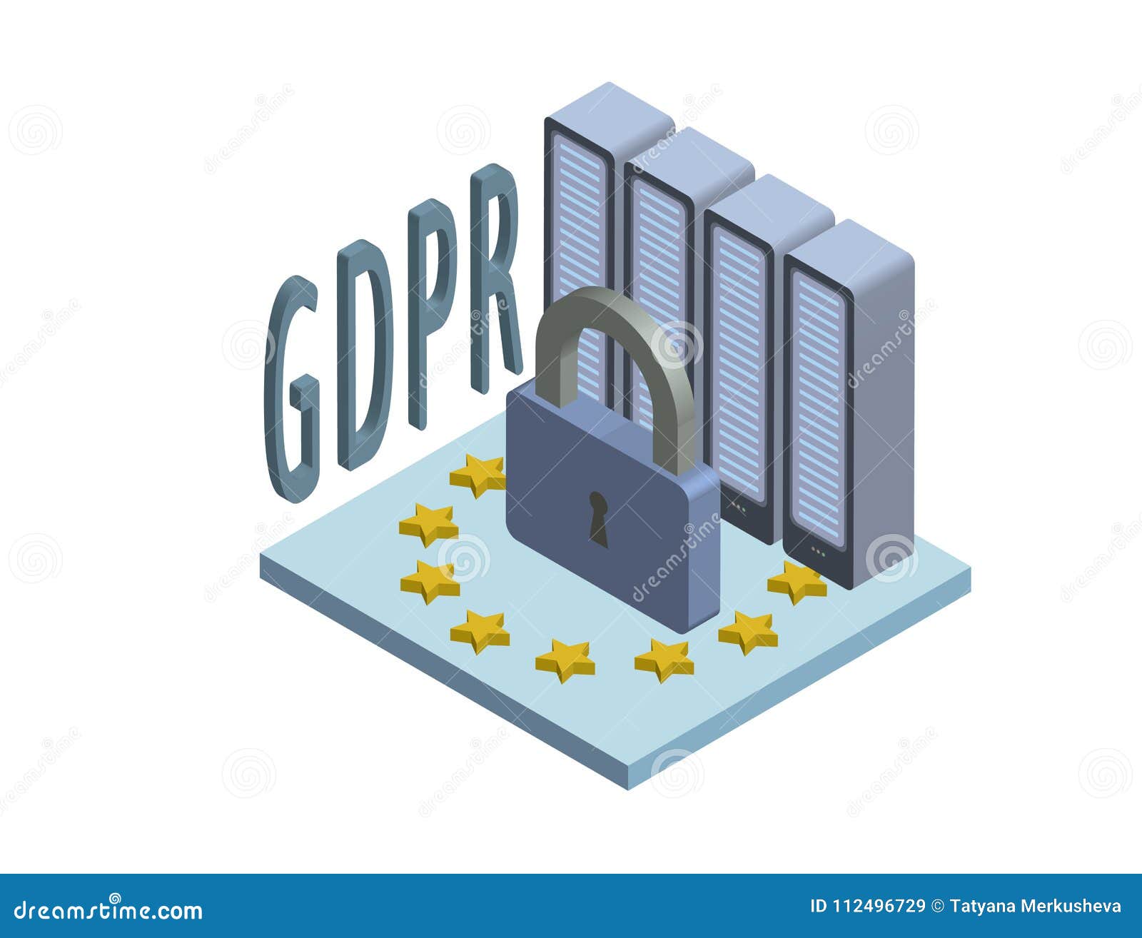 GDPR, Concept Isometric Illustration. General Data Protection ...