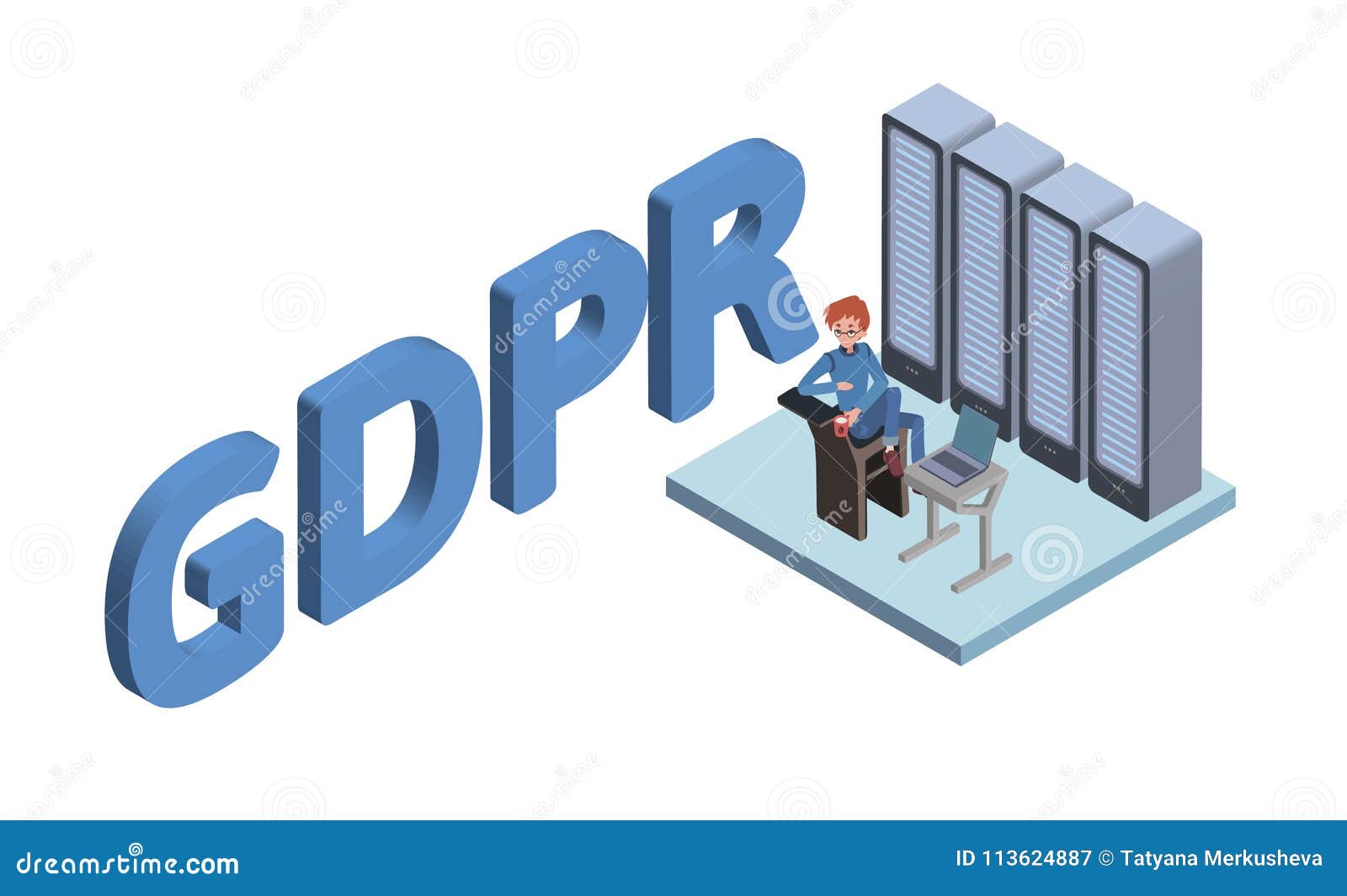GDPR Concept Isometric Illustration. General Data Protection Regulation ...