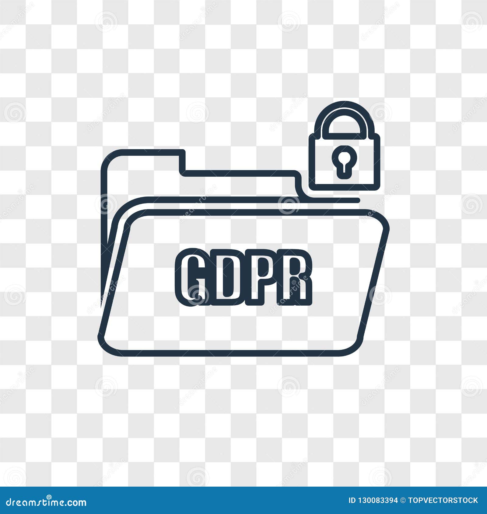 GDPR Concept Vector Linear Icon Isolated on Transparent Background ...