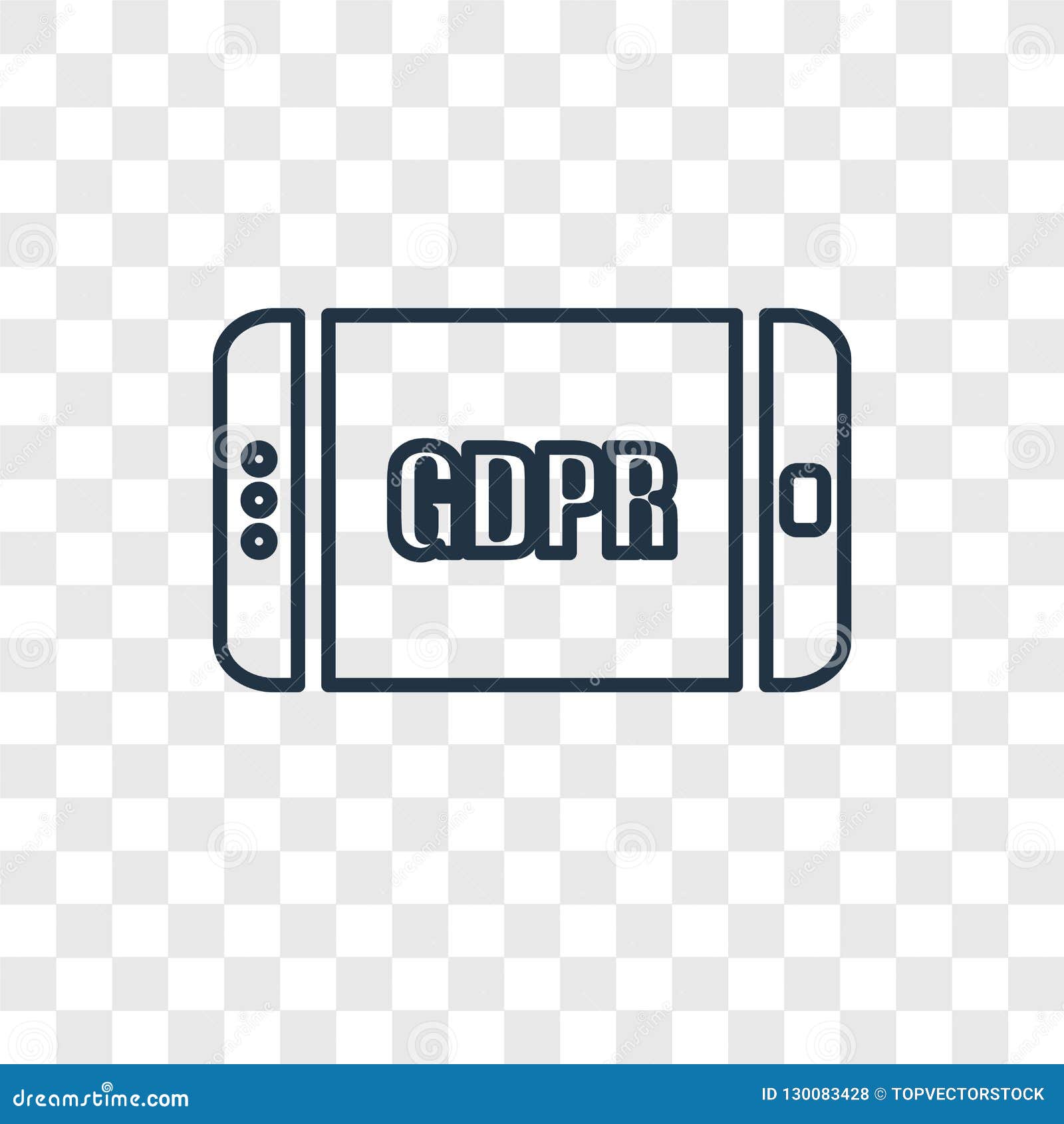 GDPR Concept Vector Linear Icon Isolated on Transparent Background ...