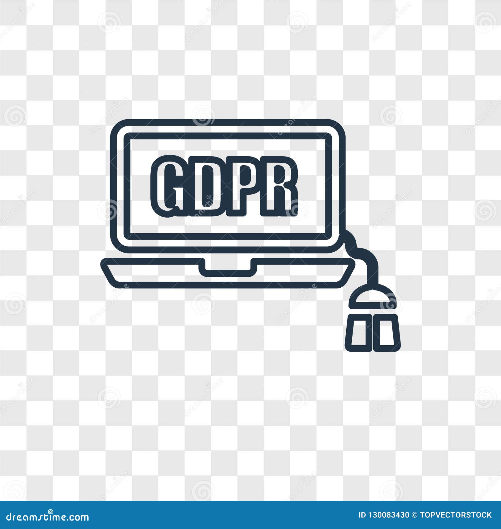GDPR Concept Vector Linear Icon Isolated on Transparent Background ...
