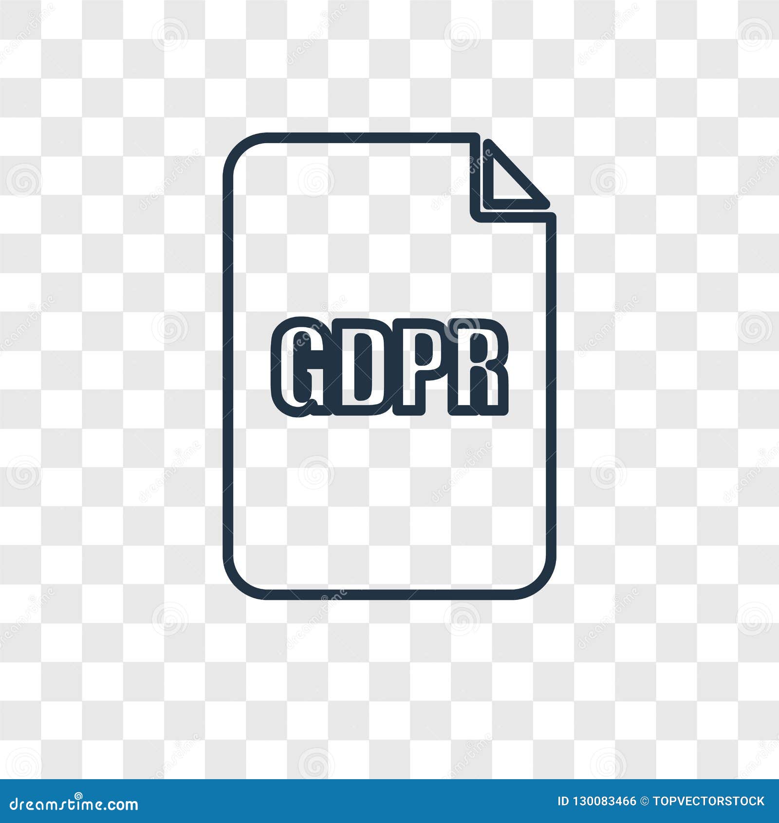 GDPR Concept Vector Linear Icon Isolated on Transparent Background ...