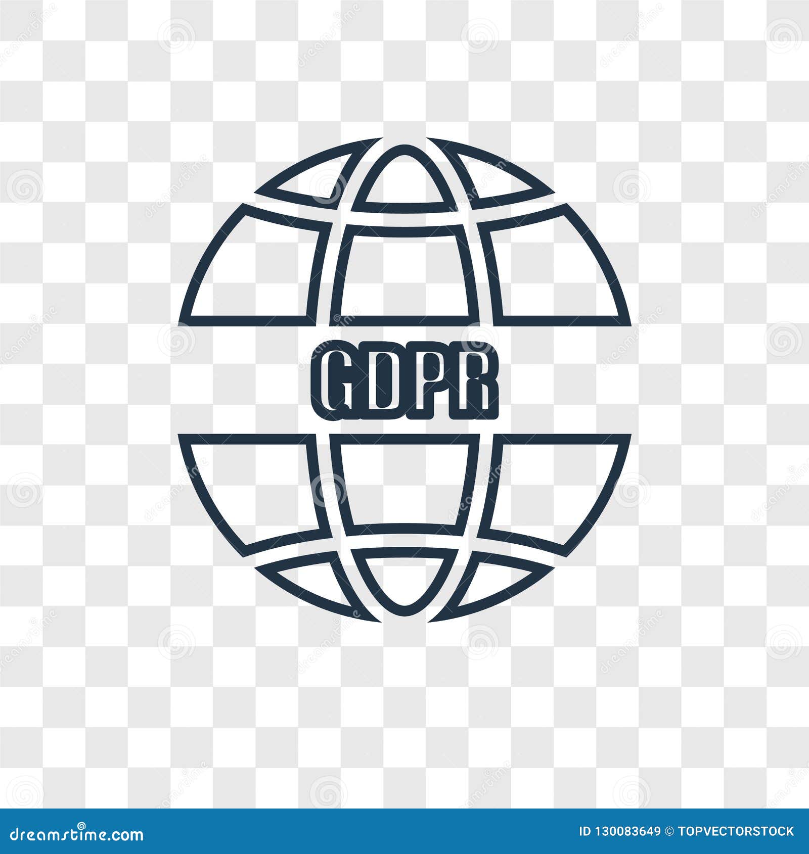 GDPR Concept Vector Linear Icon Isolated on Transparent Background ...