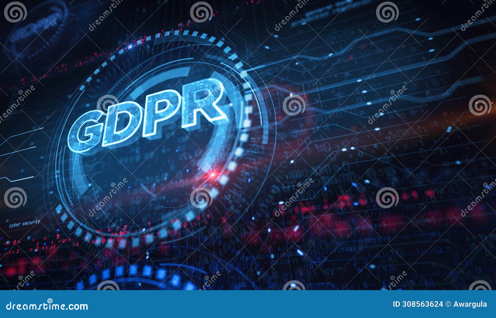 GDPR Data Protection Symbol Digital Concept 3d Illustration Stock ...