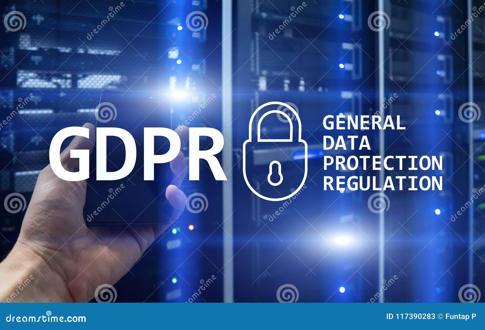 GDPR, General Data Protection Regulation Compliance. Server Room ...
