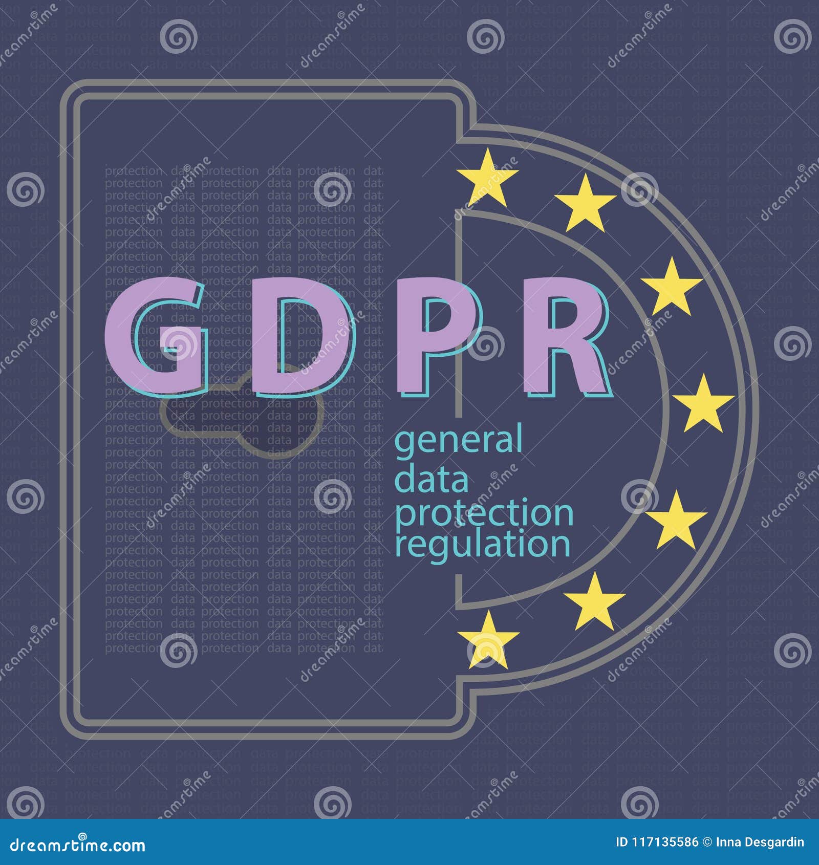 GDPR General Data Protection Regulation Concept Vector Illustrat Stock ...