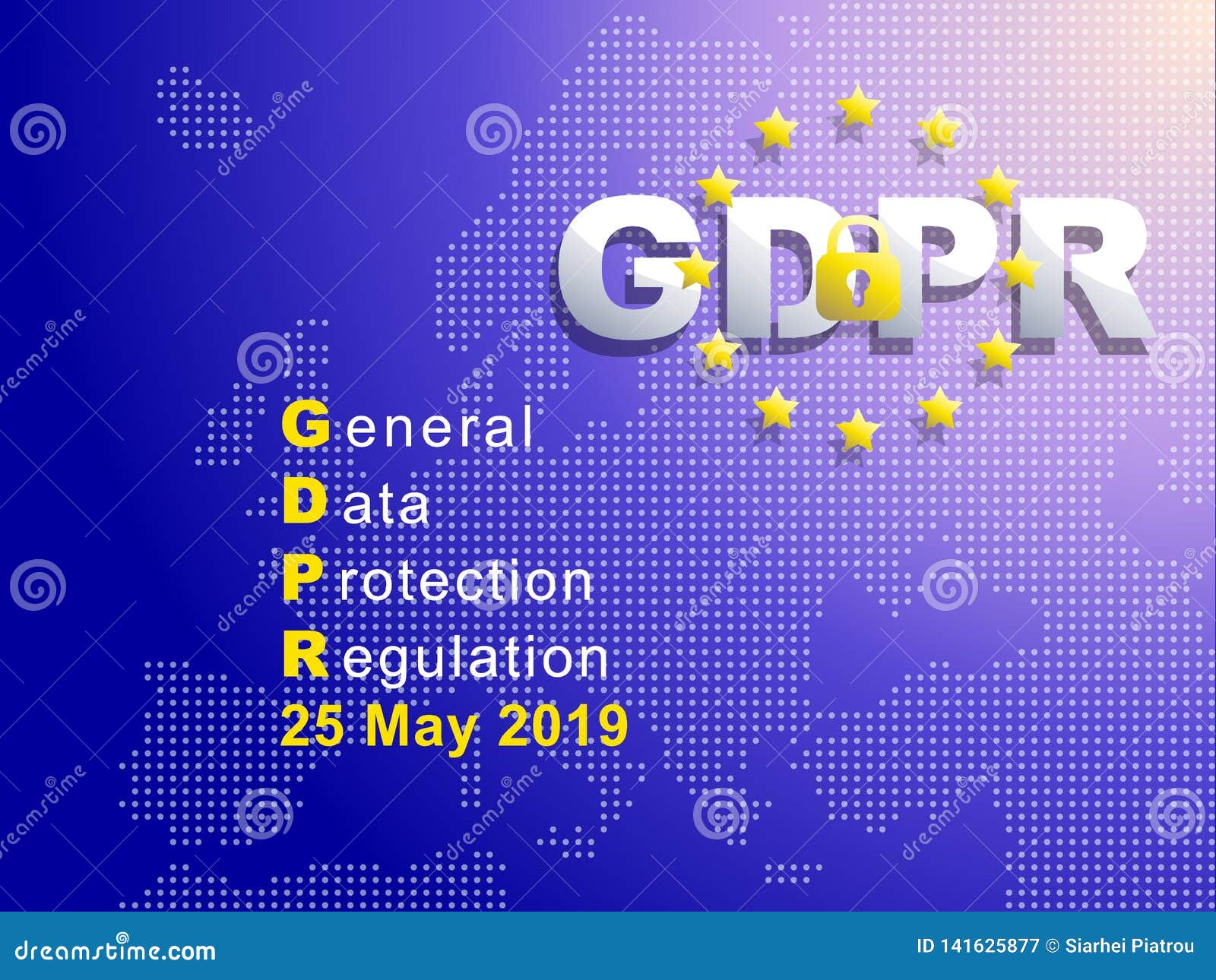 GDPR - General Data Protection Regulation Stock Image - Image of ...