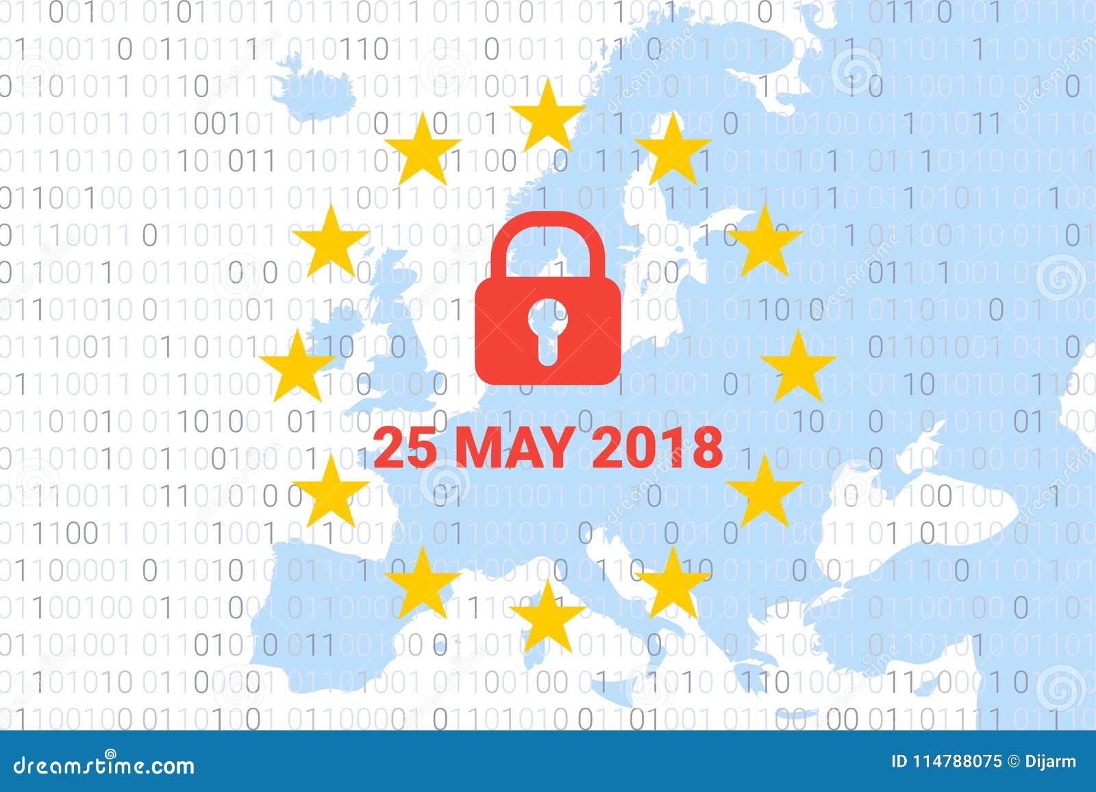 GDPR - General Data Protection Regulation. EU Map and Flag Stock Vector ...