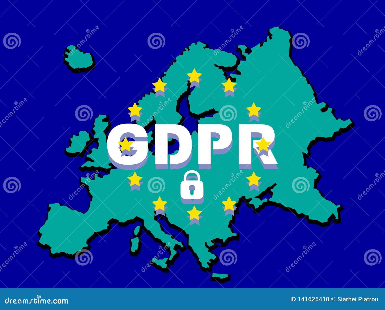 GDPR - General Data Protection Regulation Stock Illustration ...