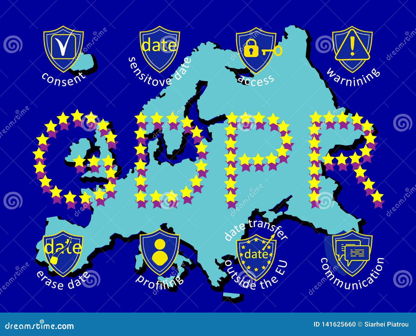 GDPR - General Data Protection Regulation Stock Photo - Image of ...