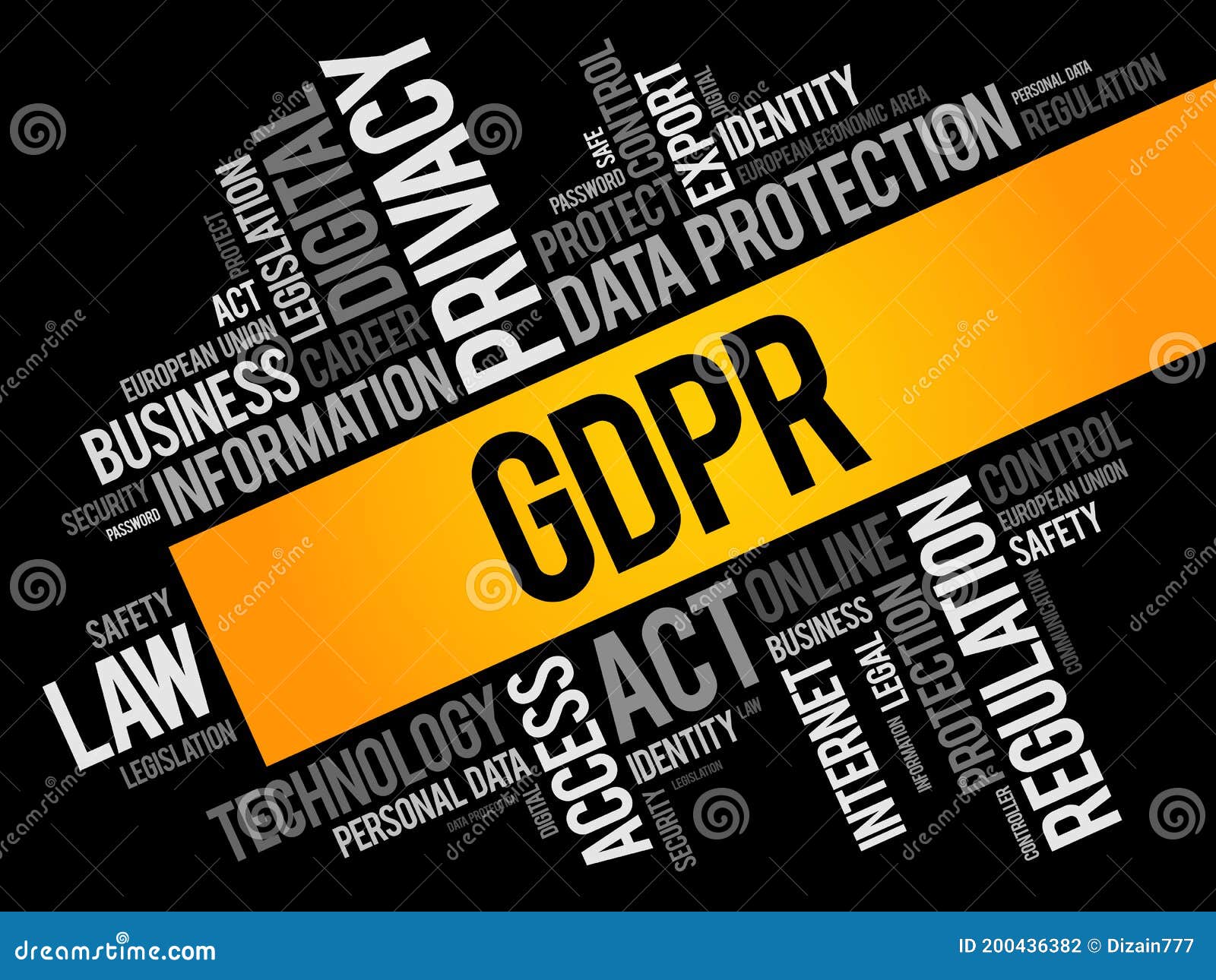 GDPR - General Data Protection Regulation. Dotted Europe Map ...