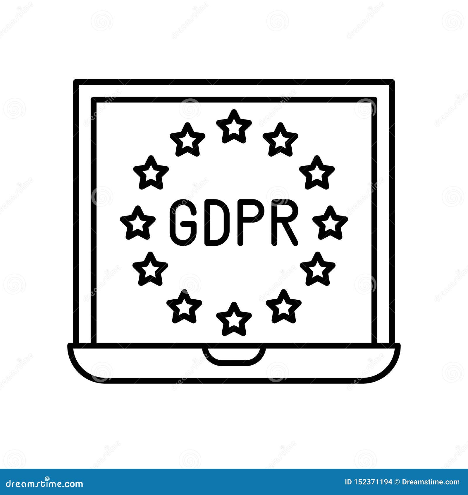 GDPR General Data Protection Regulation Icon, Line Style Stock Vector ...