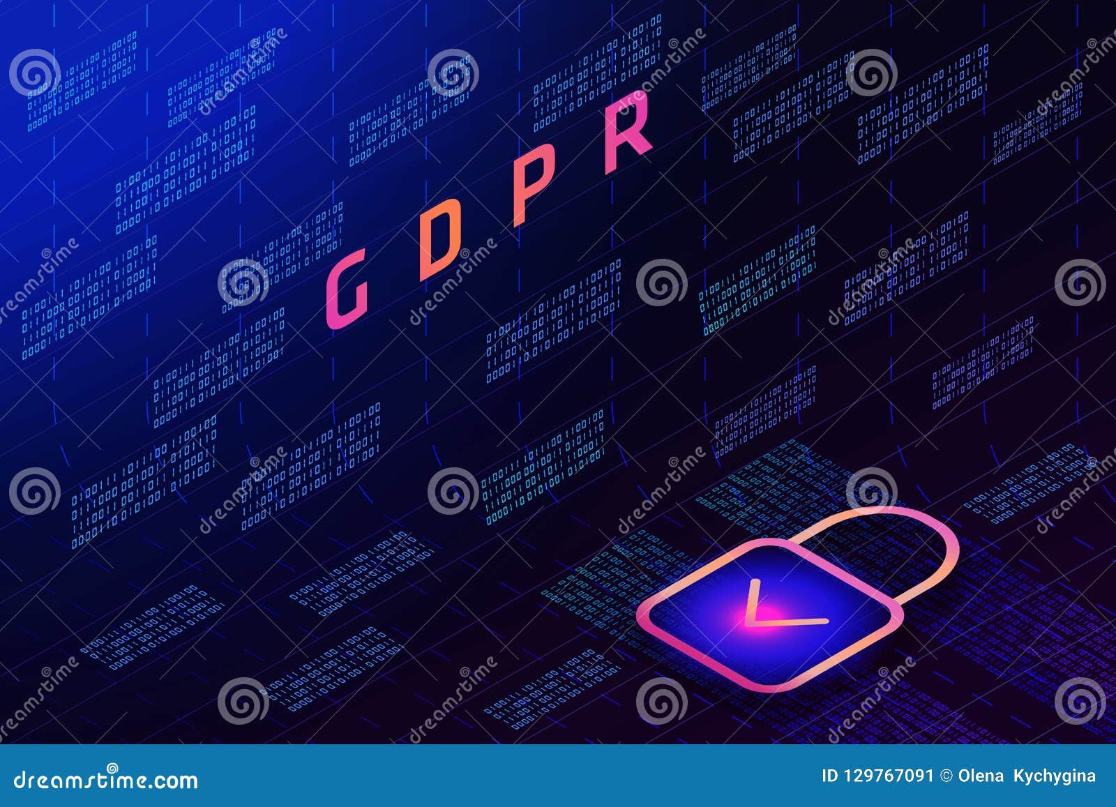 GDPR - General Data Protection Regulation and Lock on Background of ...