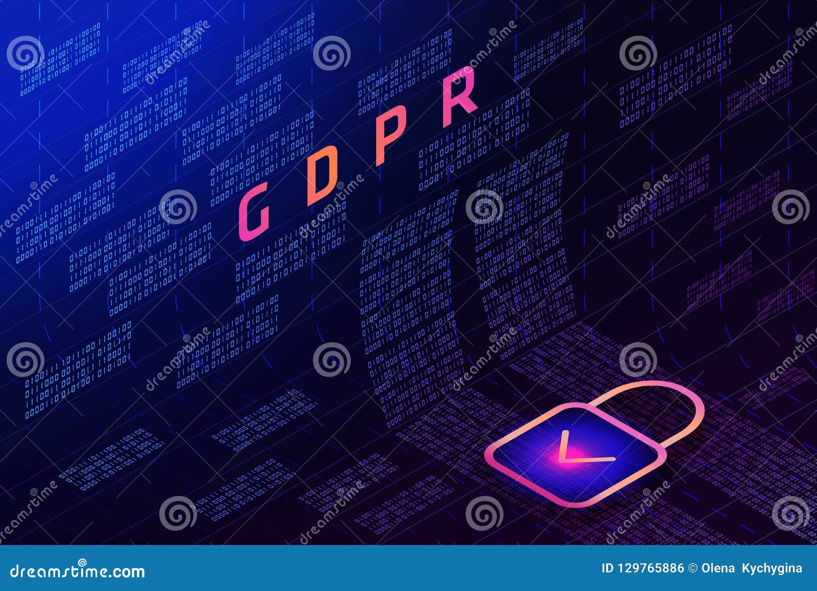 GDPR - General Data Protection Regulation and Lock on Background of ...
