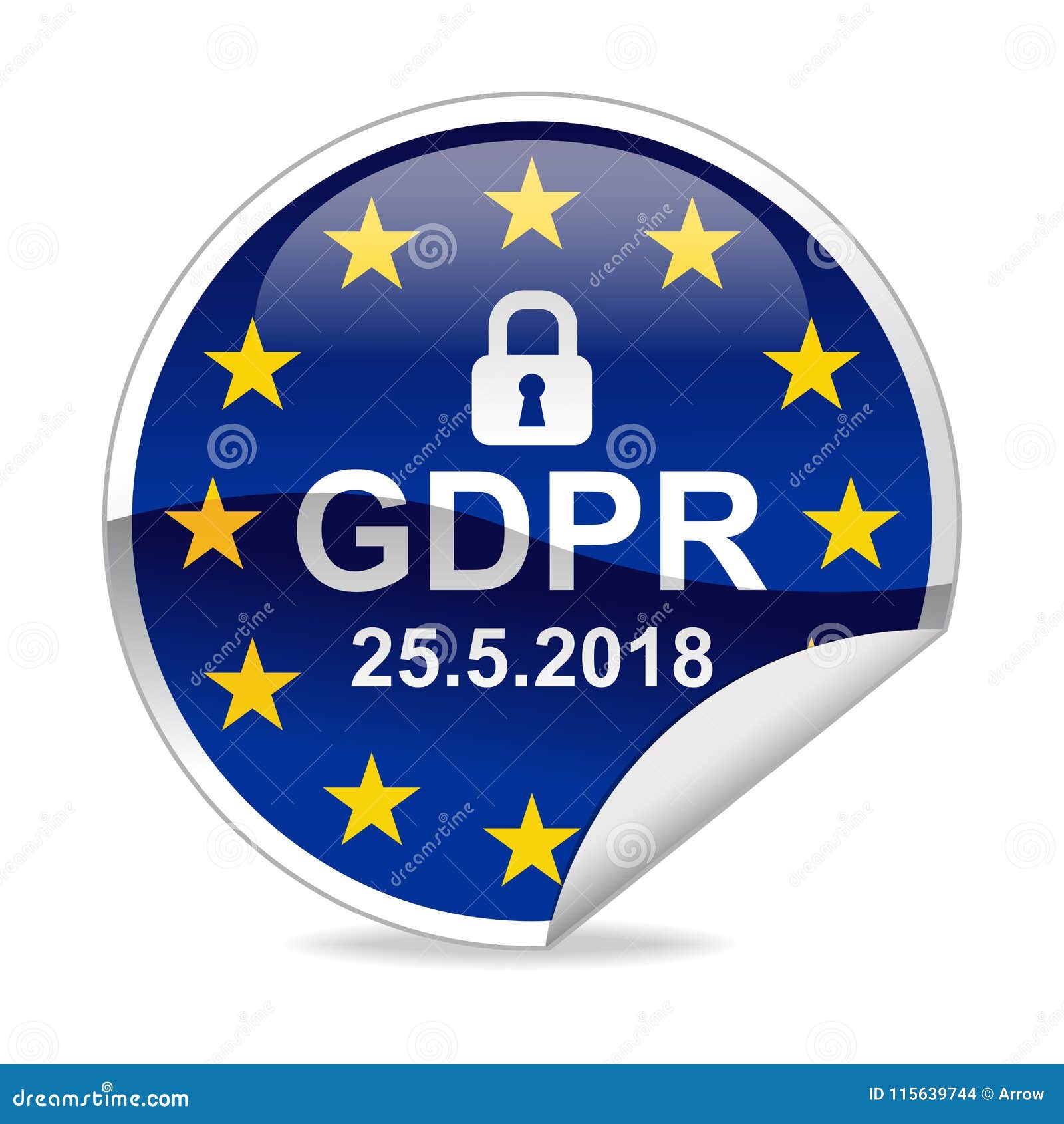 GDPR General Data Protection Regulation Notification Sticker Stock ...