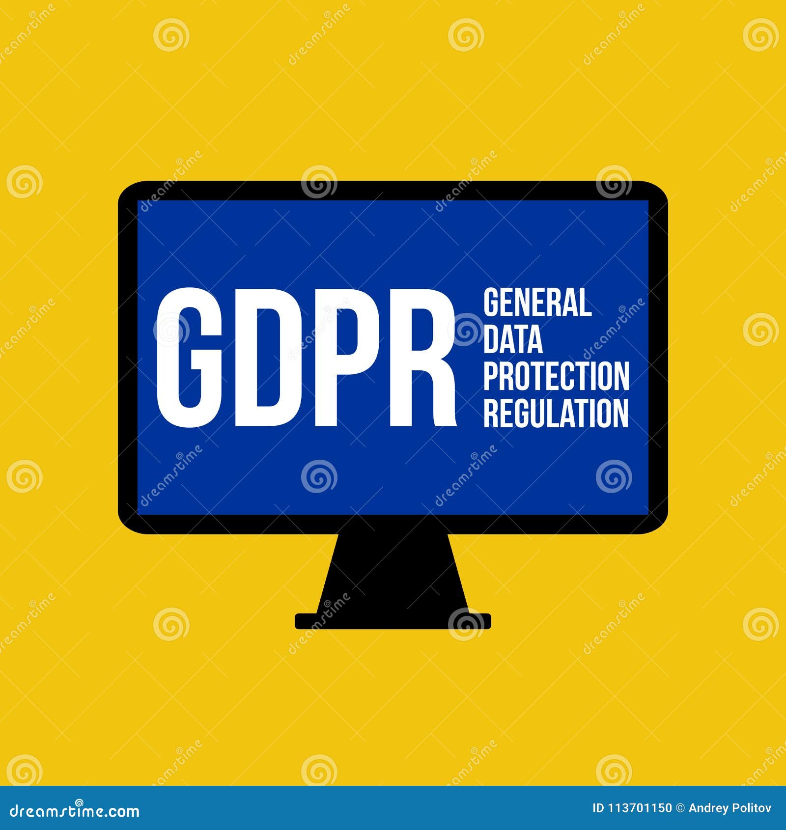 GDPR - General Data Protection Regulation Text on Computer Scree Stock ...
