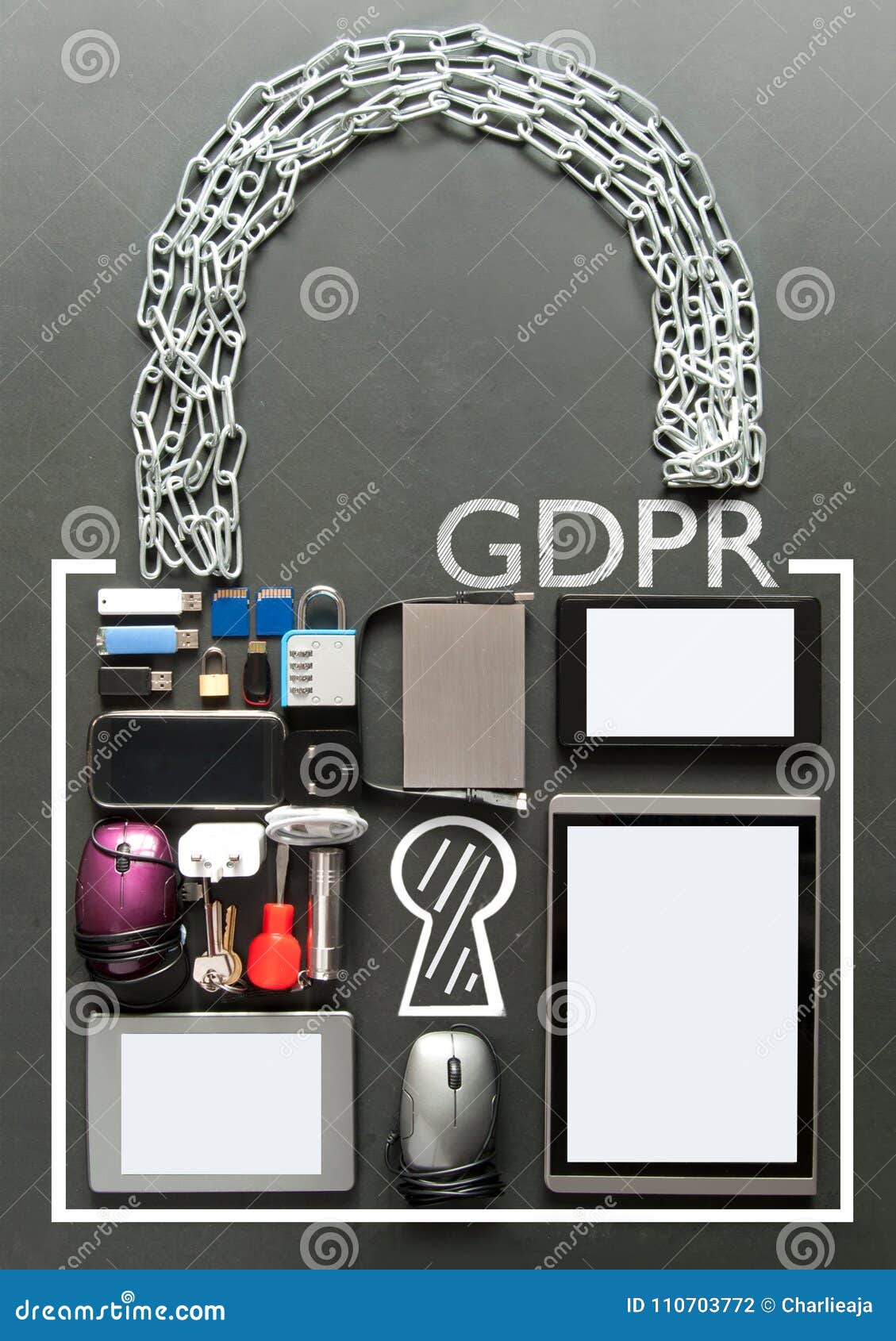 GDPR General Data Protection Regulation Padlock Concept Stock Photo ...