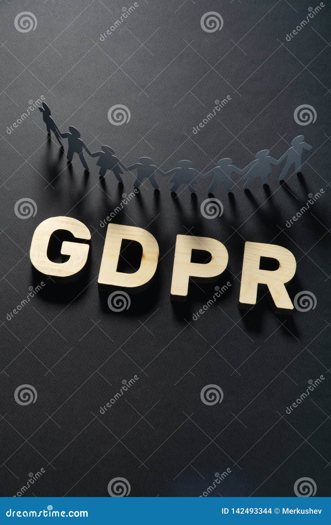 GDPR Letters in Front of Human Paper Figures. General Data Protection ...
