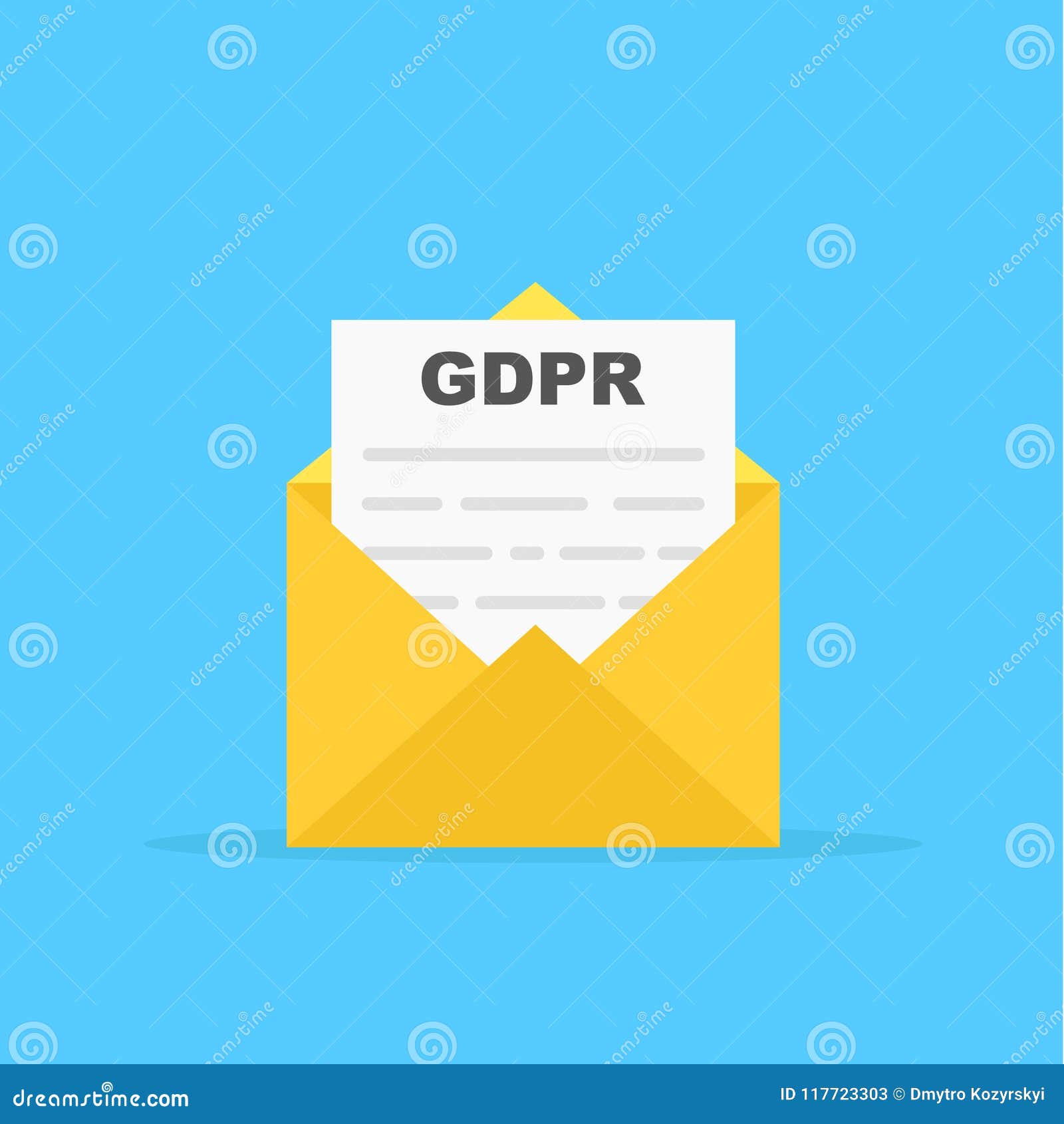 GDPR Message. General Data Protection Regulation. New Mail Notification ...