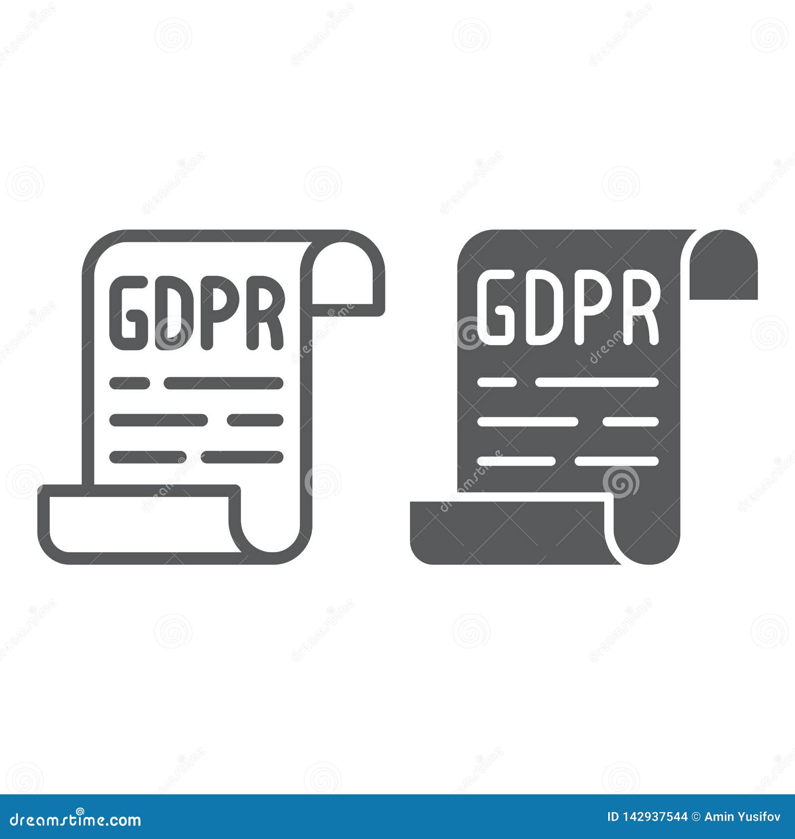 Gdpr Linear Icon Set. Includes Thin Line Address, Cookie, Data Storage ...