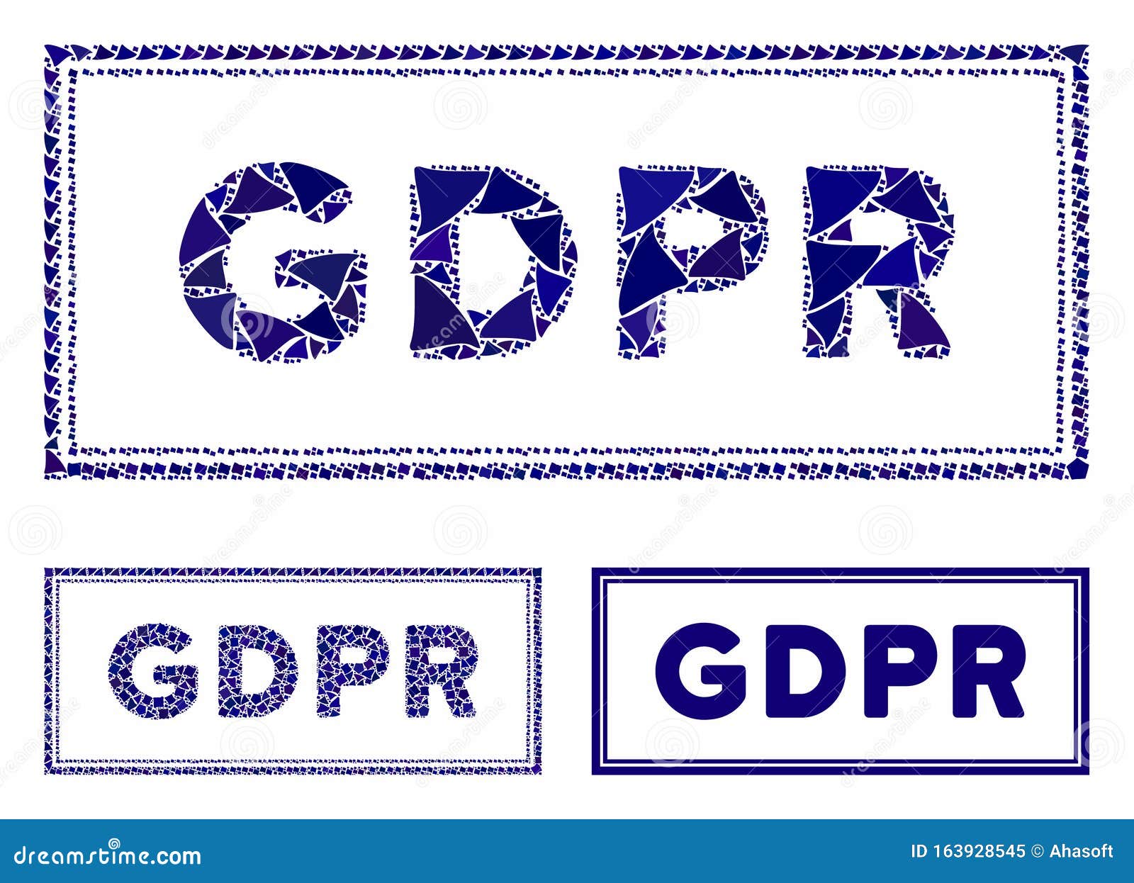 GDPR Rectangle Composition Icon of Unequal Parts Stock Vector ...