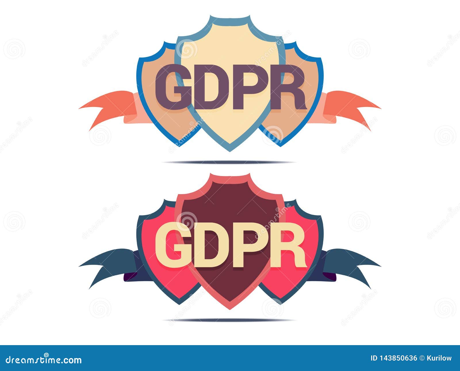 GDPR Shield Guarding Data, Safety Sign, Vector Graphics on White ...