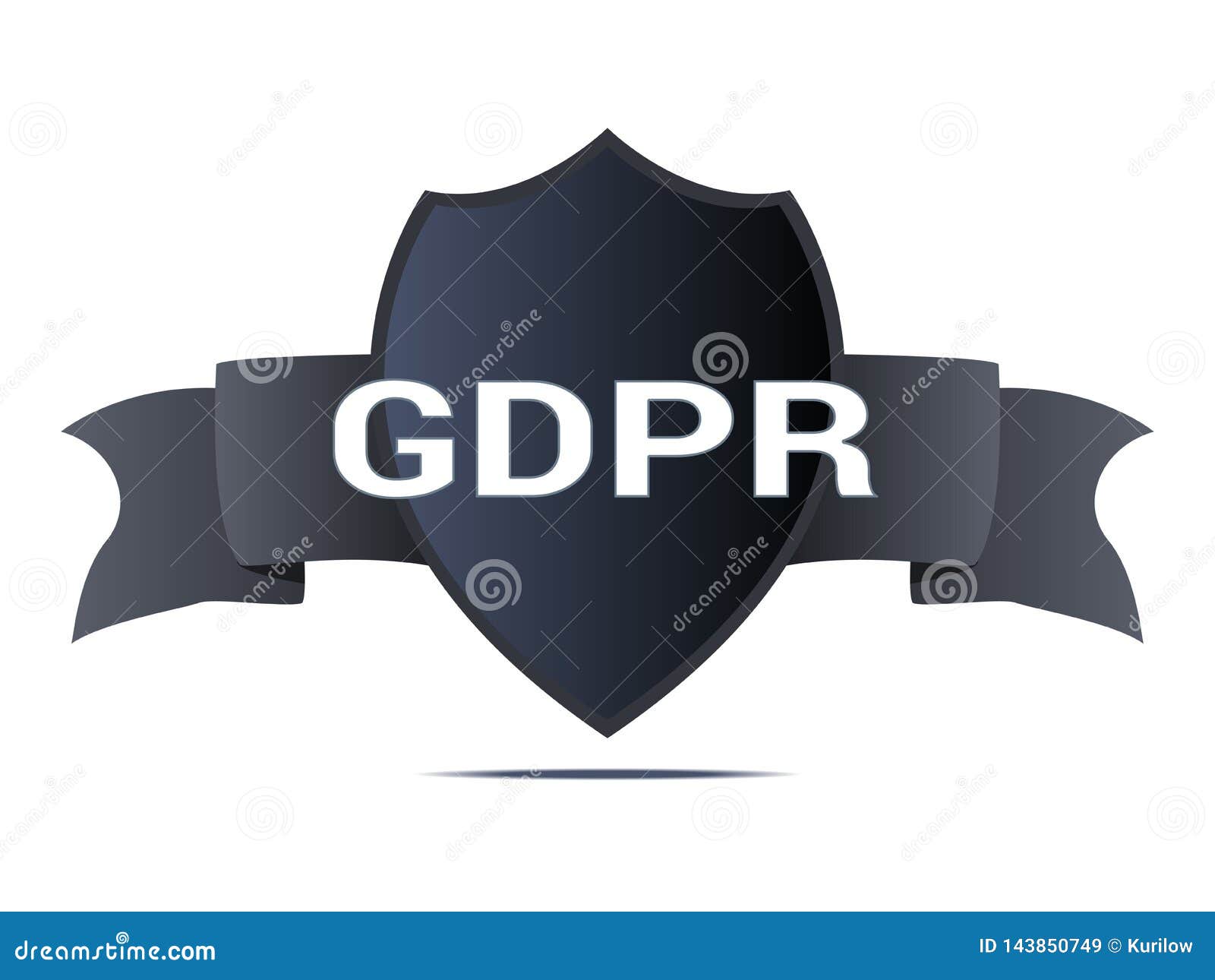 GDPR Shield Guarding Data, Safety Sign, Vector Graphics on White ...