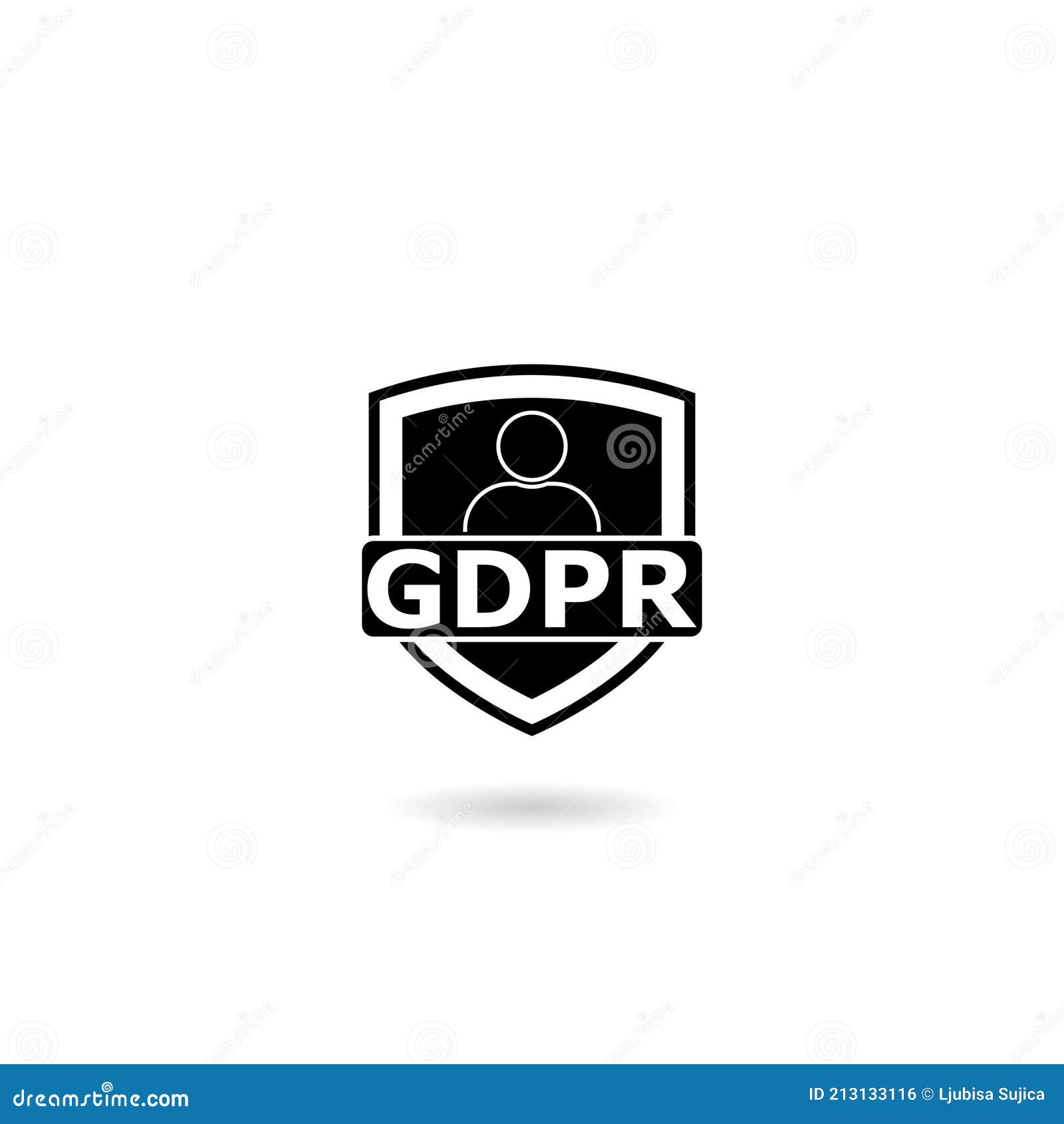 GDPR Shield Icon with Shadow Stock Vector - Illustration of policy ...