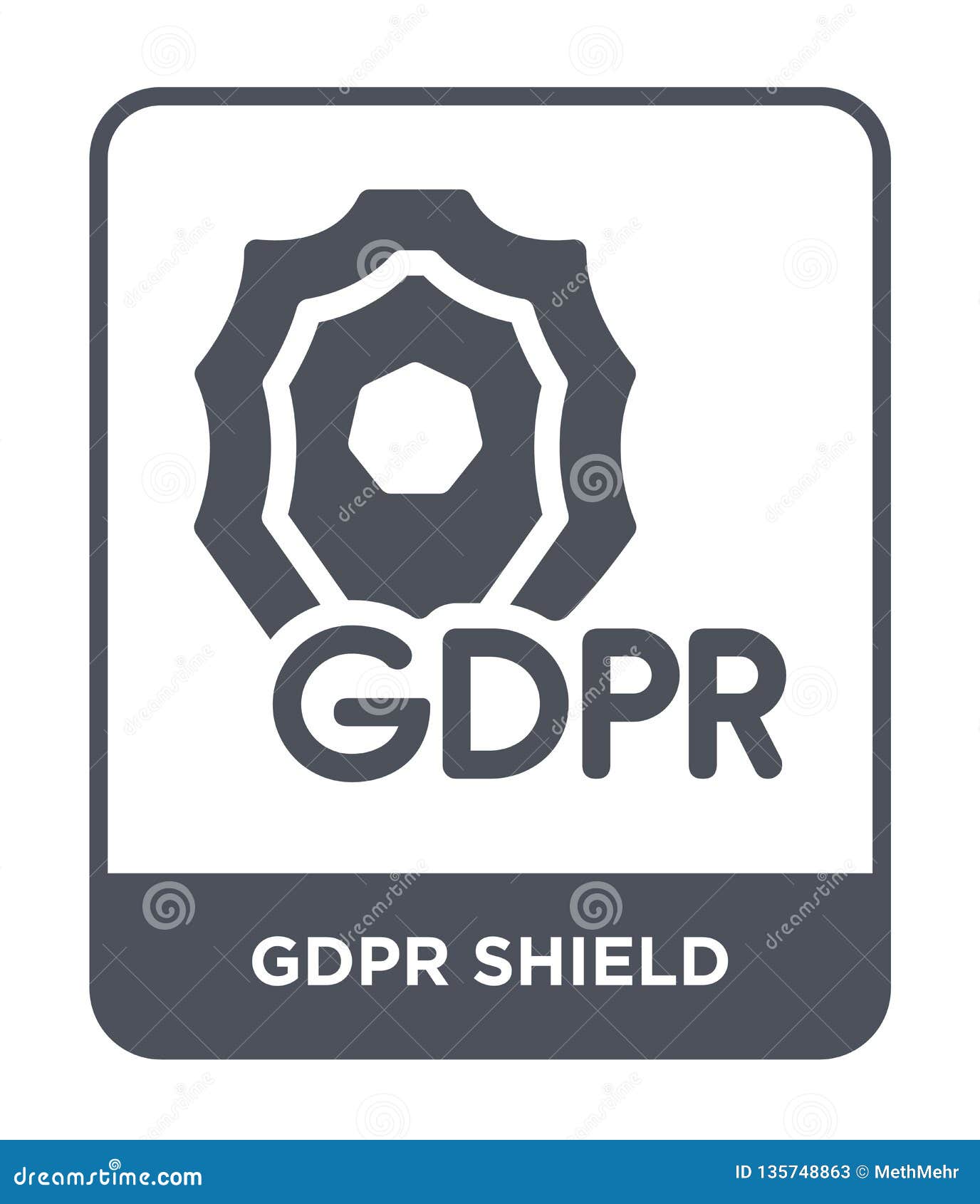 Gdpr Shield Icon in Trendy Design Style. Gdpr Shield Icon Isolated on ...